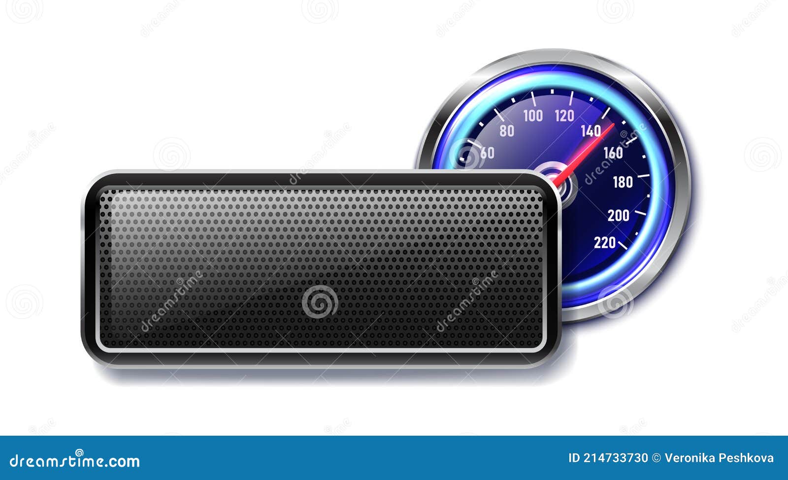 Realistic Vector Car Race Speedometer with Text Plate, Isolated on ...