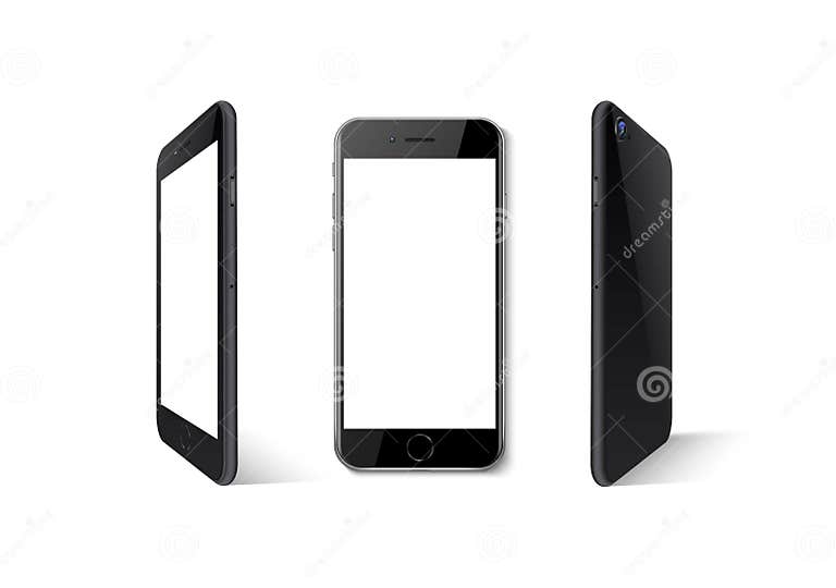 Realistic Vector Icon Set. Smartphone in Front Side and Back View Stock ...