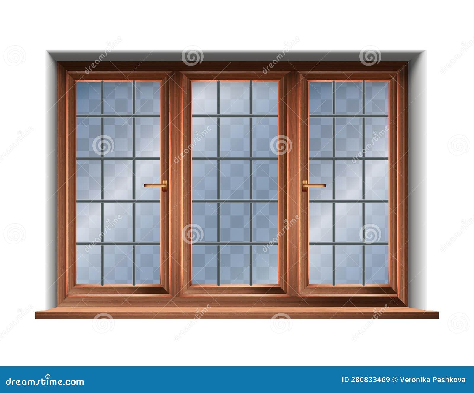 3d Realistic Vector Icon. Wooden Window Frame. Stock Vector ...