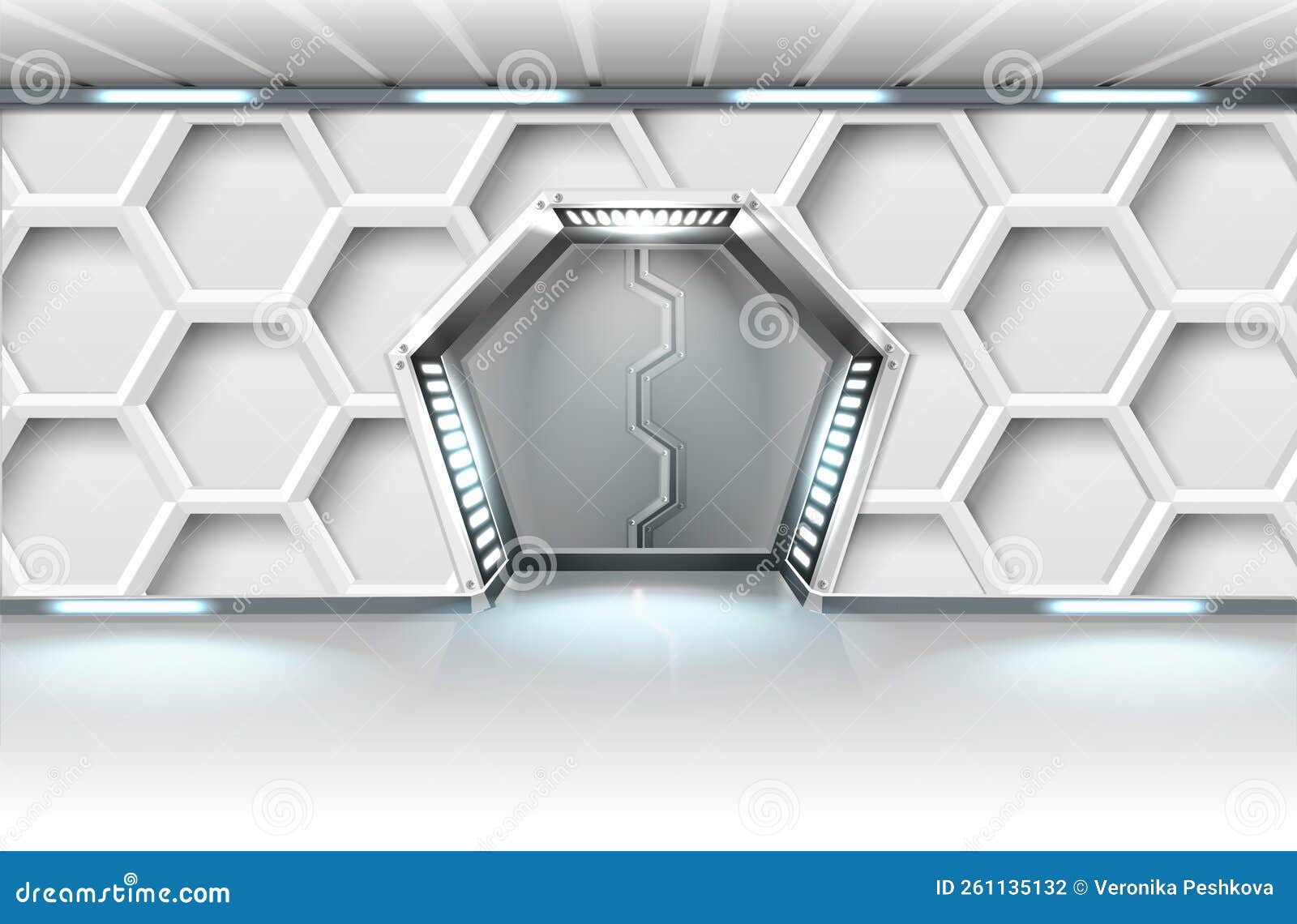 Sliding Hexagonal Box Die Cut Template Design Vector Illustration ...