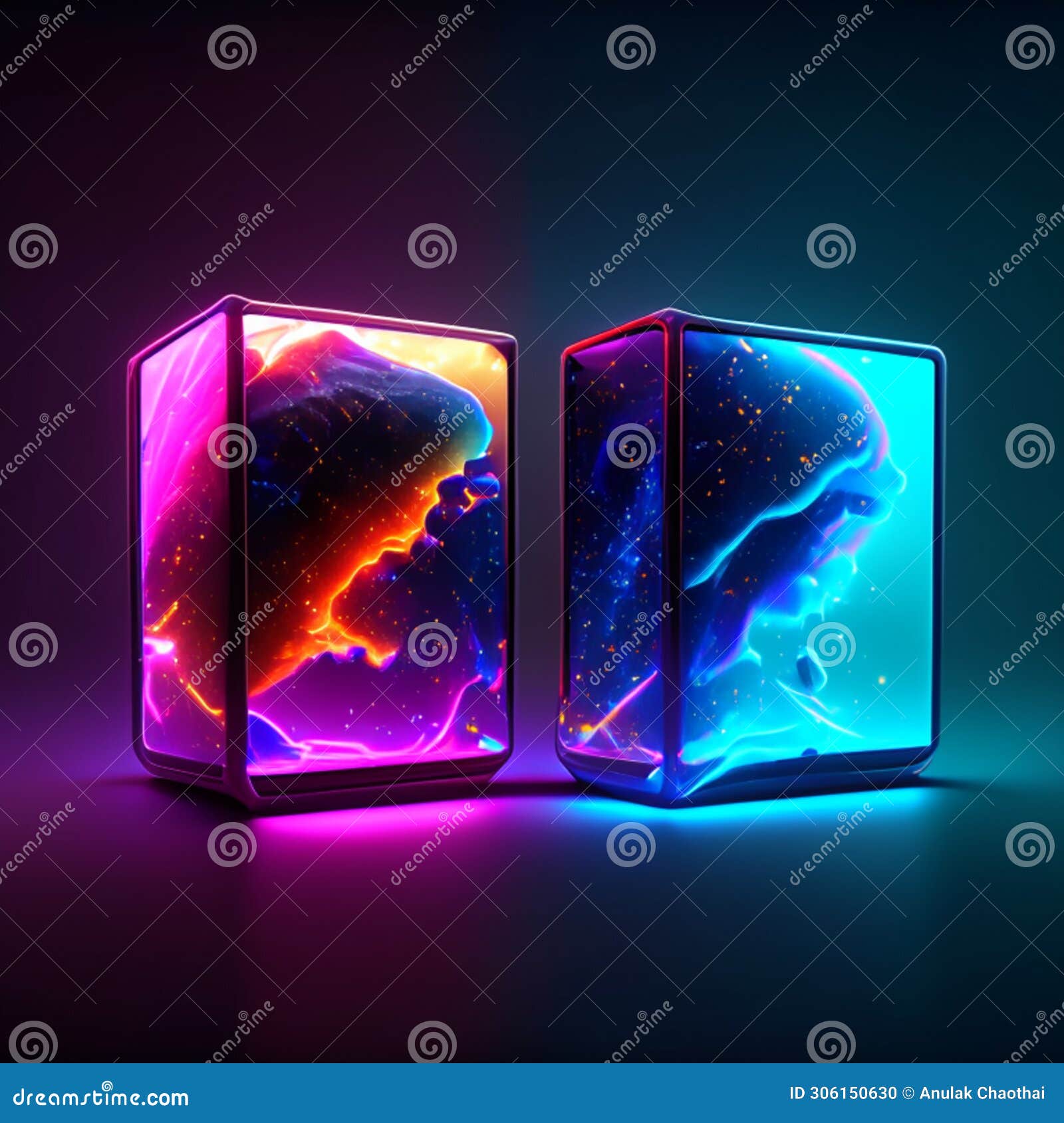 3d Realistic Vector Illustration of a Box with a Glowing Map. AI ...