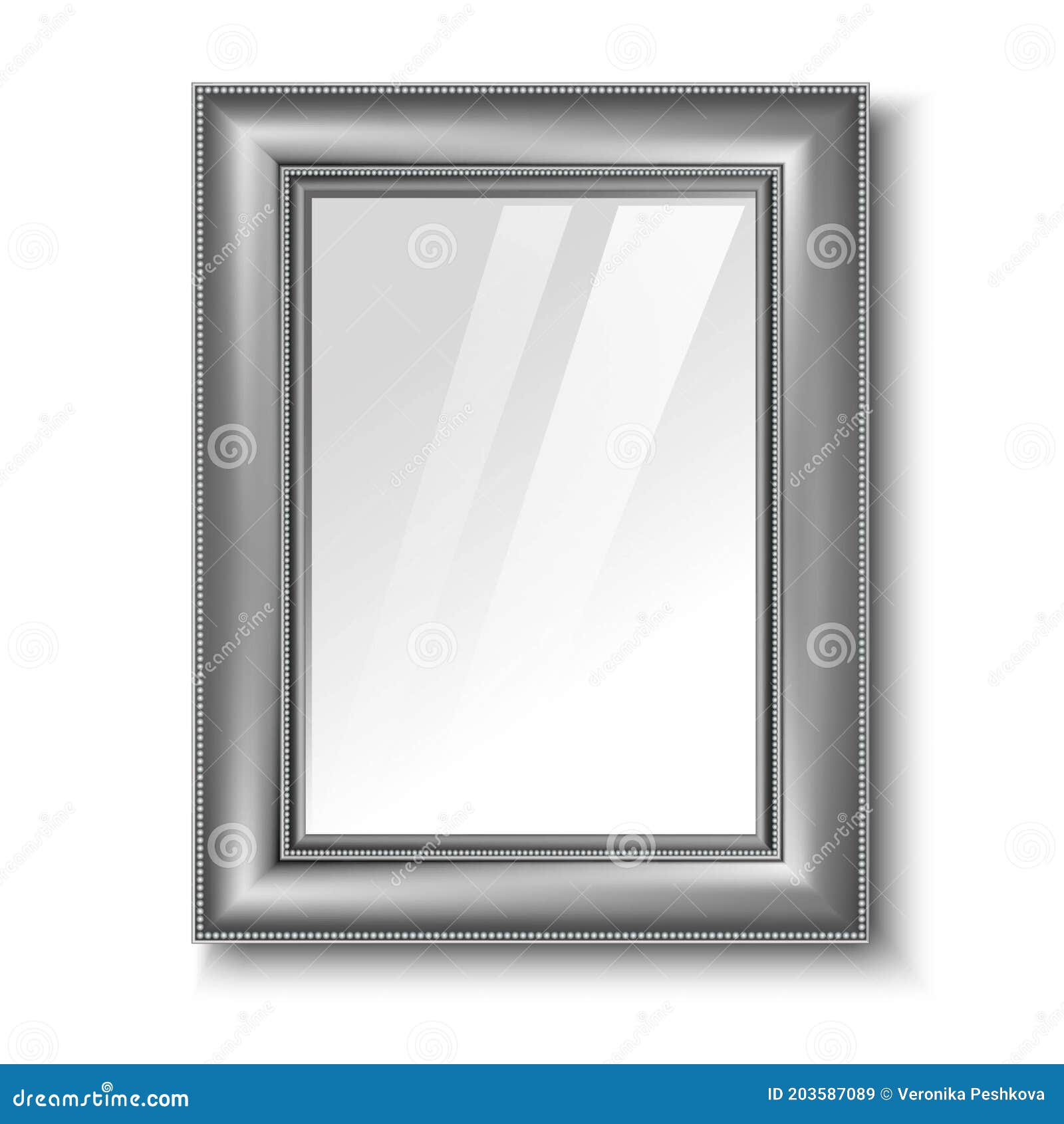 Realistic Vector Silver Frame Icon. Isolated on White Background Stock ...