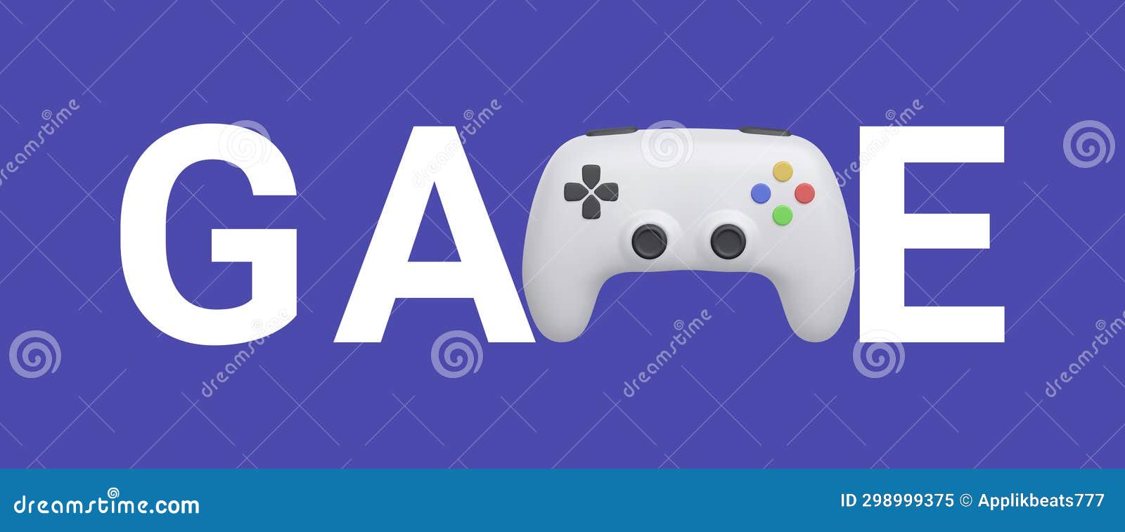 3d Realistic Video Games and Gaming Time Concept. Vector Illustration ...