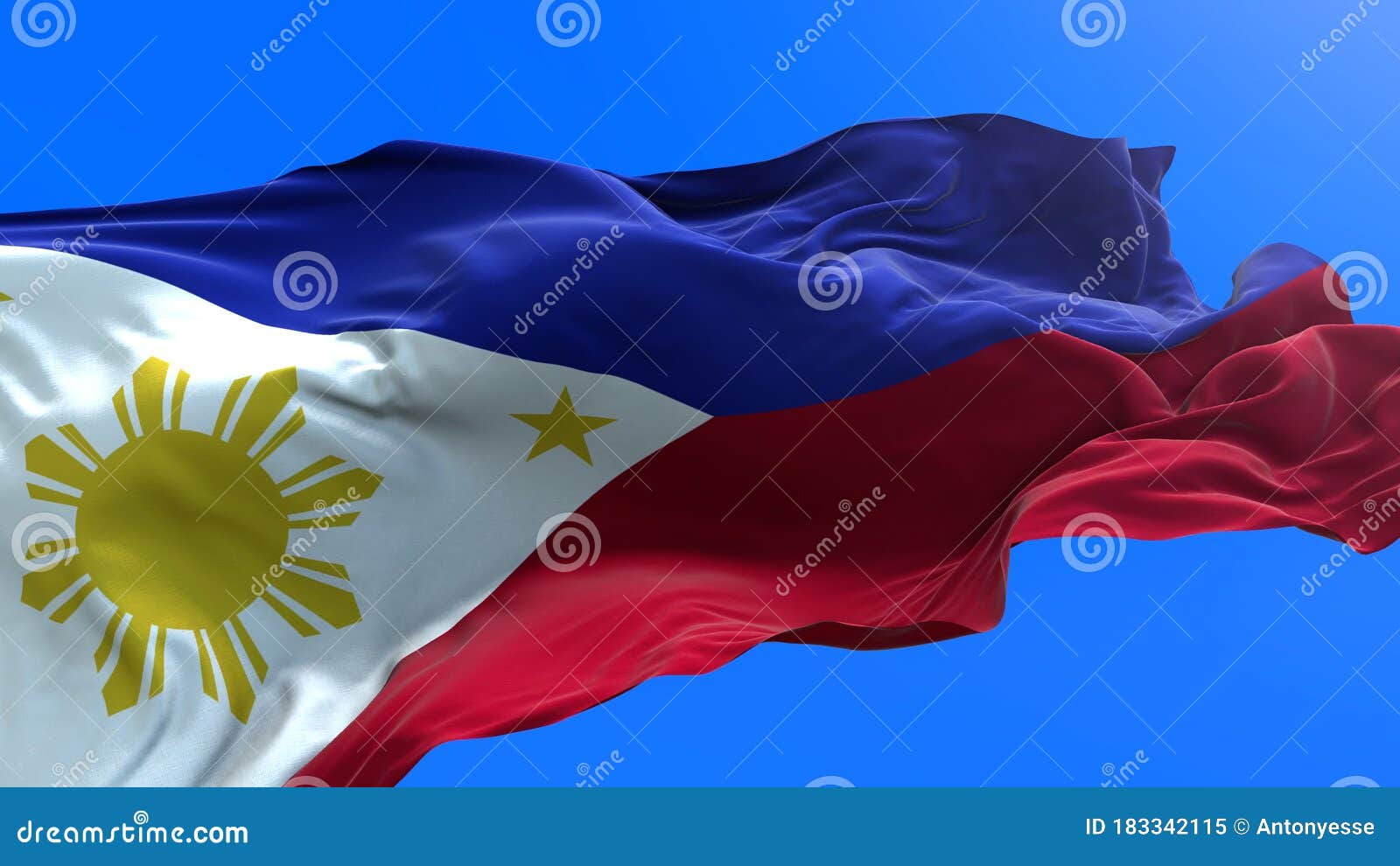 3D Realistic Waving Flag Background Stock Illustration - Illustration ...