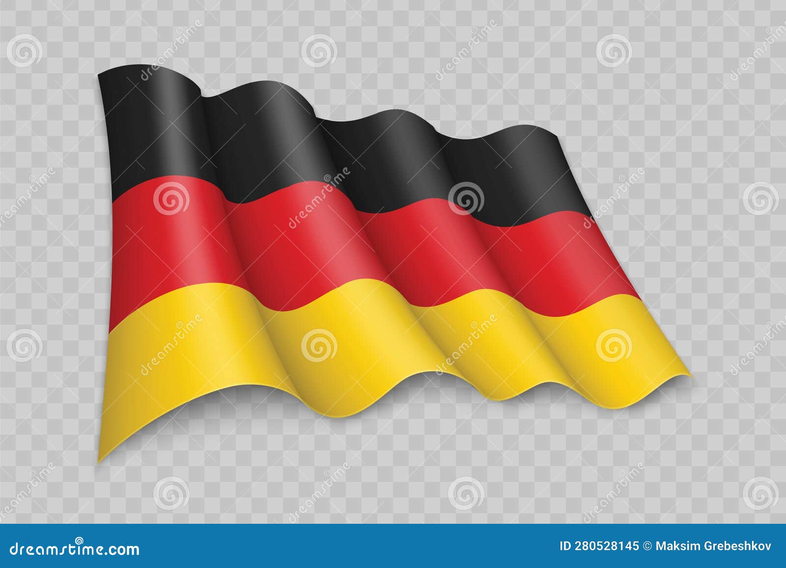 3D Realistic Waving Flag of Germany Stock Vector - Illustration of ...