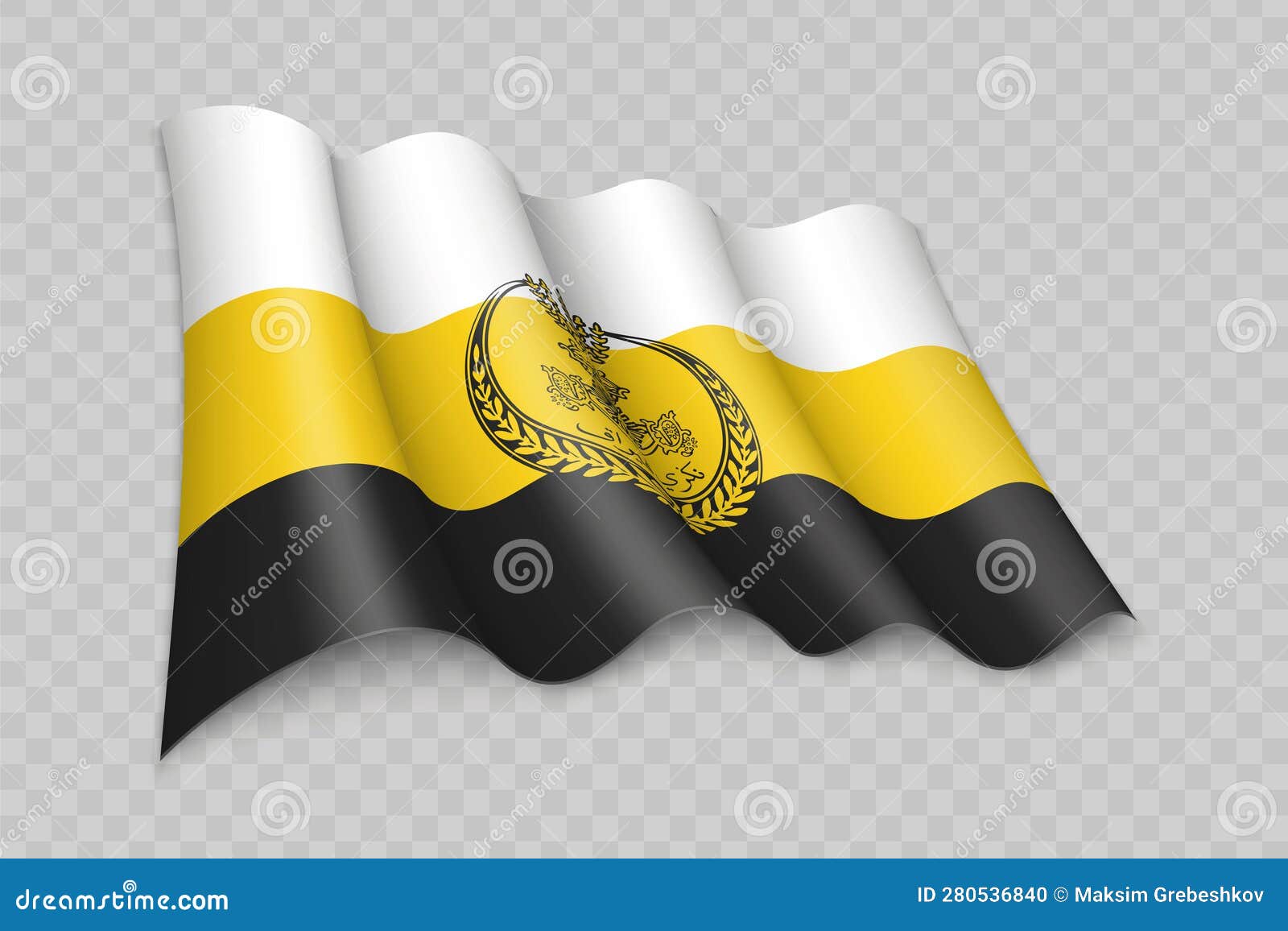 3D Realistic Waving Flag of Perak is a State of Malaysia Stock Vector ...
