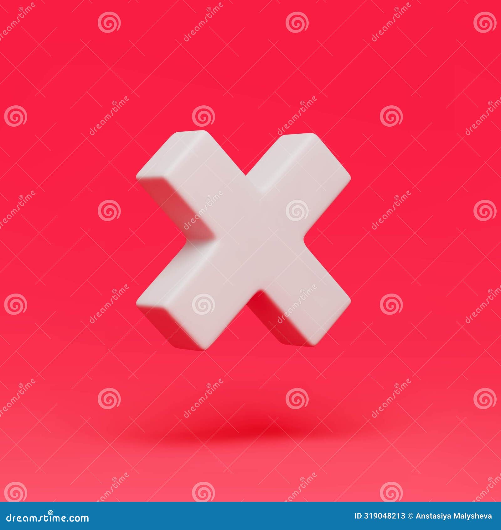 3D Realistic White Wrong Check Rotating Mark Sign on Red Stock Vector ...