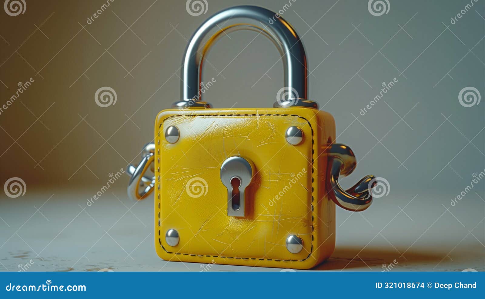 3d Realistic Yellow Modern Locked Padlock Isolated on White Stock ...