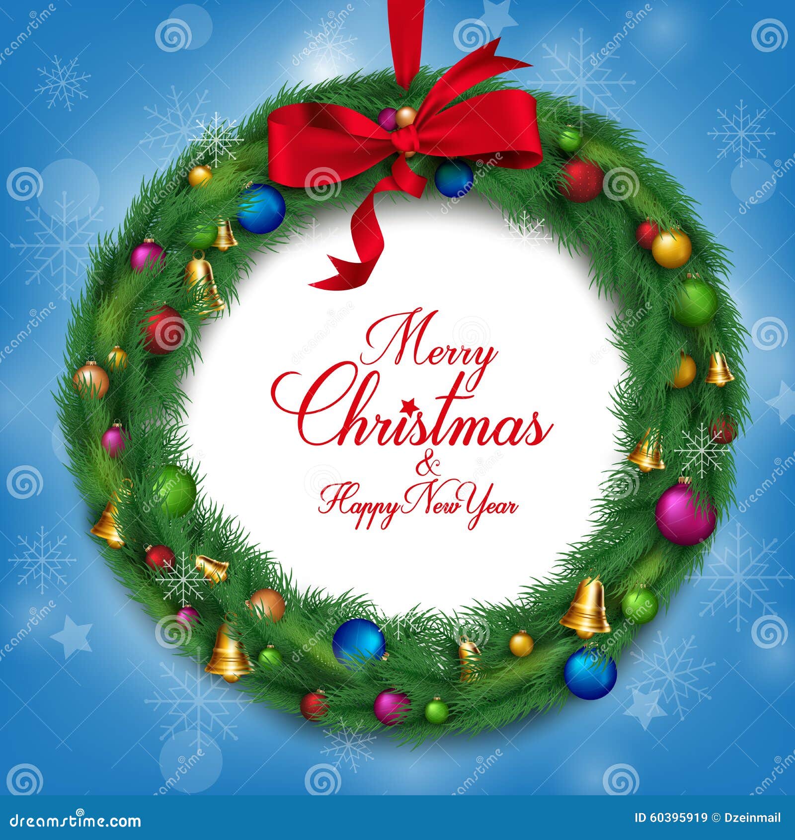 3D Realistische Kerstmiskroon of Slinger Met Lint Vector Illustratie ...