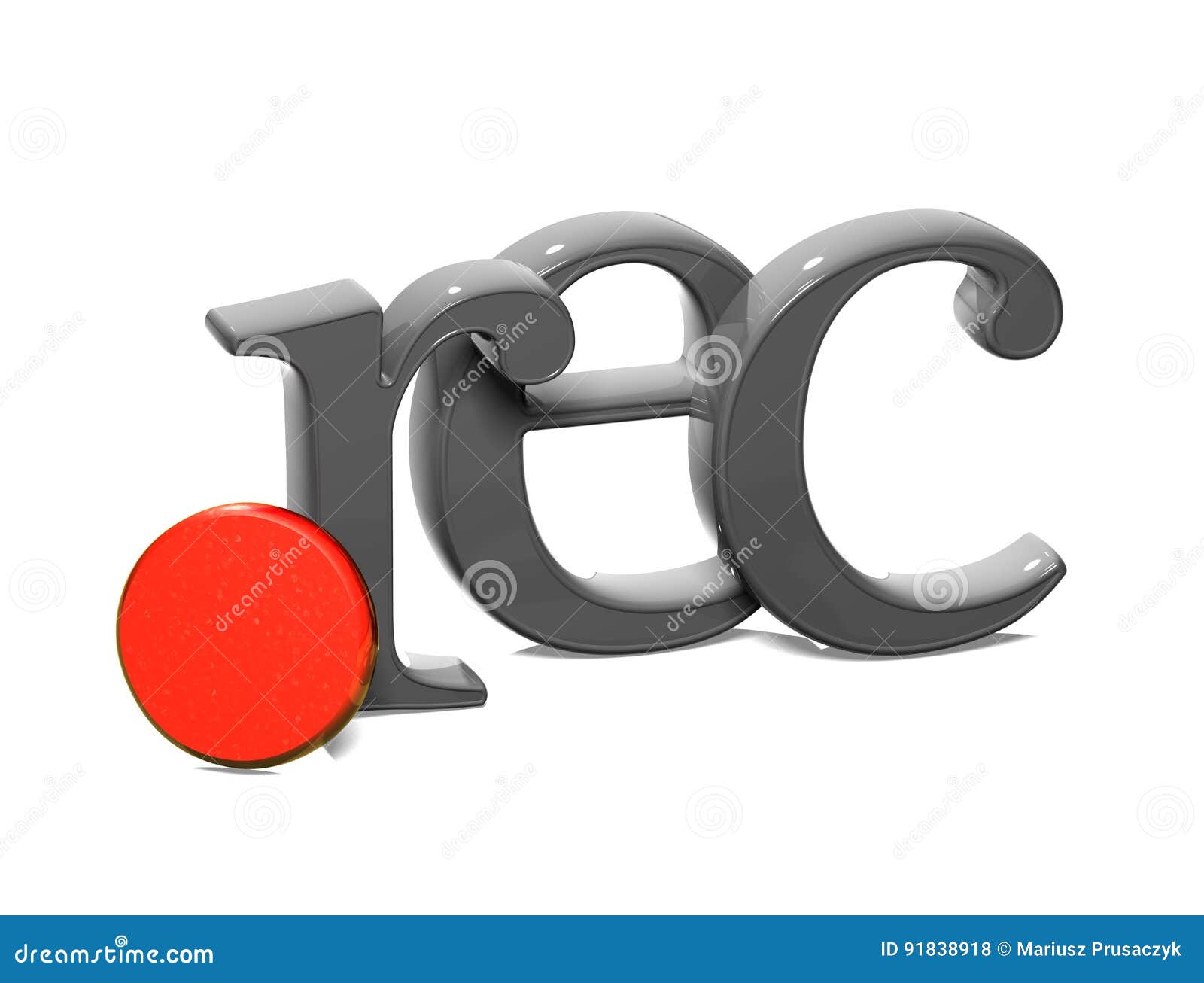 3D REC on white background stock illustration. Illustration of ideas ...