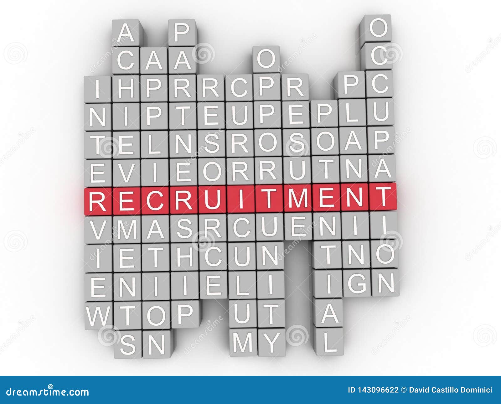 3d Recruitment Word Cloud Concept - Illustration Stock Illustration ...