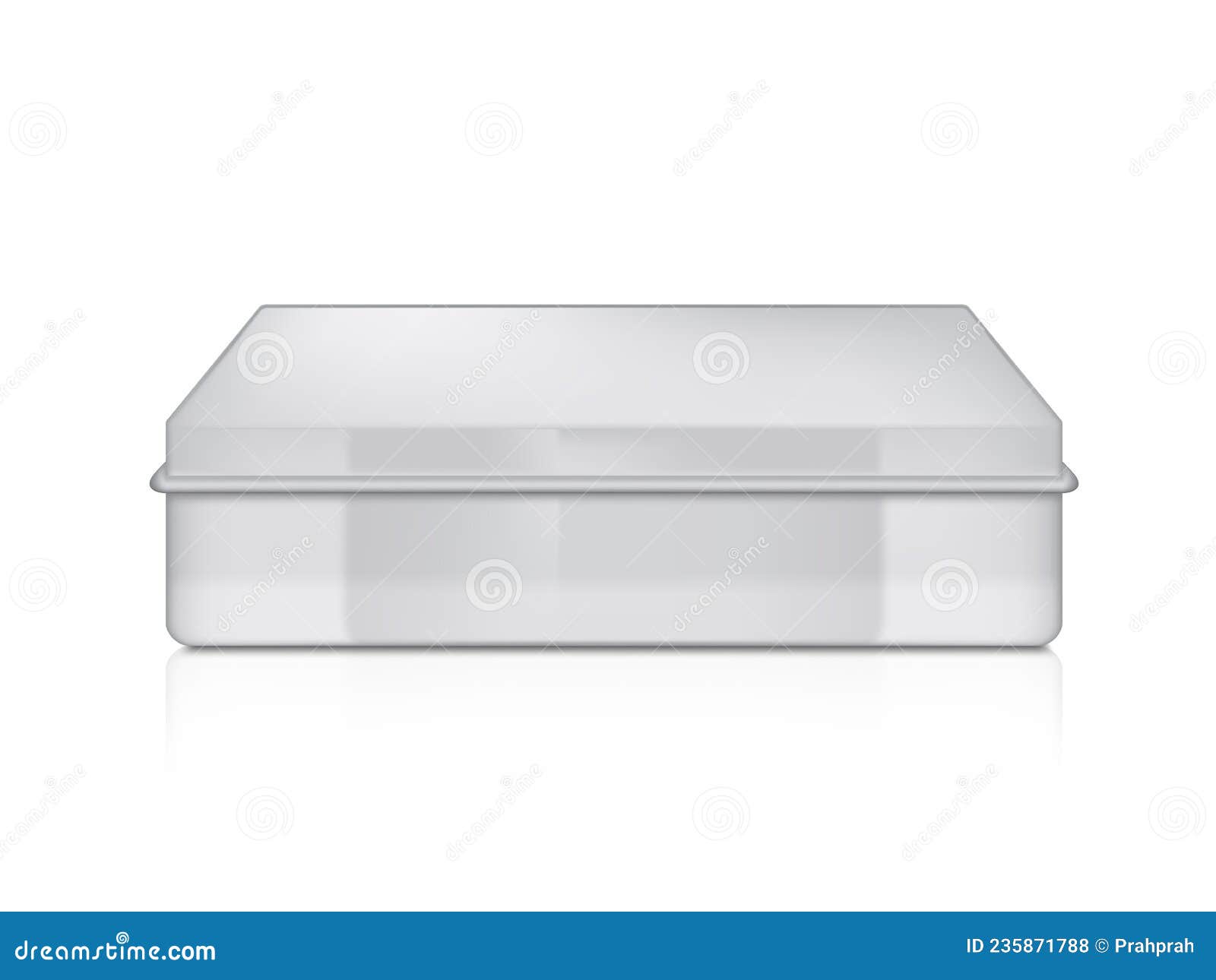 Rectangular Slim Paper Packaging Boxes With Opened Lid, Front And Back ...