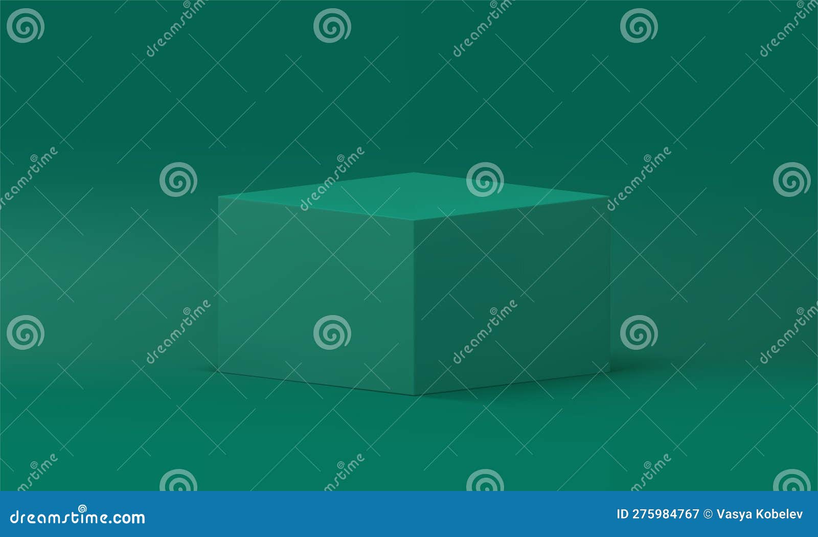 3d Rectangle Box Green Pedestal Foundation Platform Isometric Angular ...