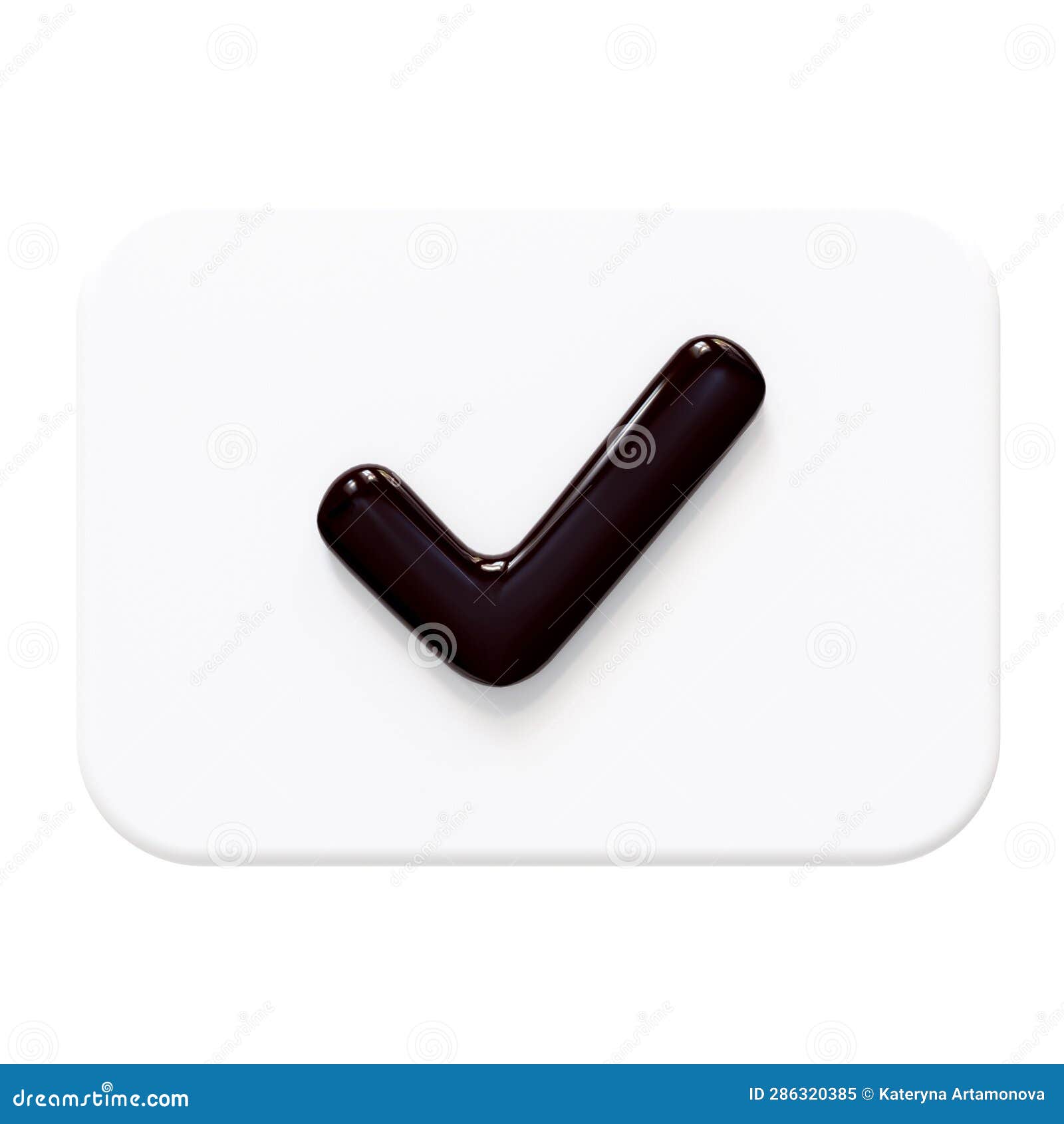 3D Rectangle White Checkbox. Check Mark. 3D Illustration. Isolated on ...