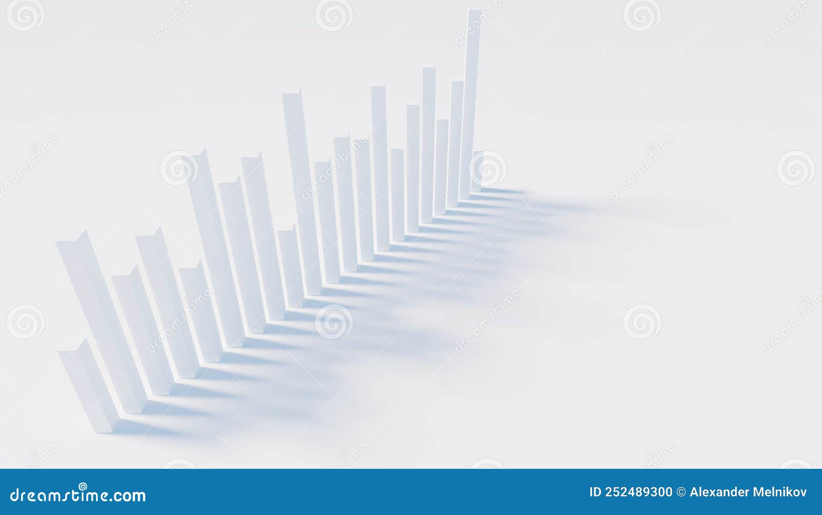 3d Rectangles Of Different Heights On A White Background. Simulation Of ...
