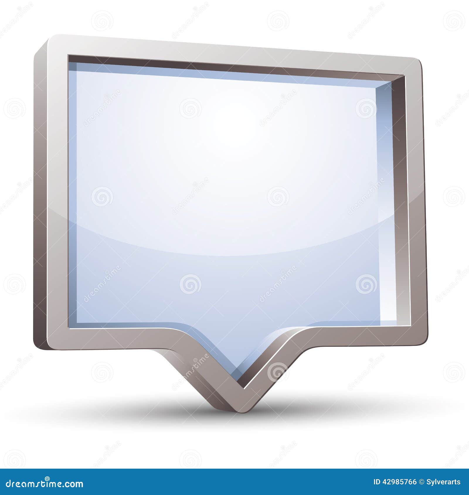 3d Rectangular Rounded Empty Speech Bubble. Stock Vector - Illustration ...