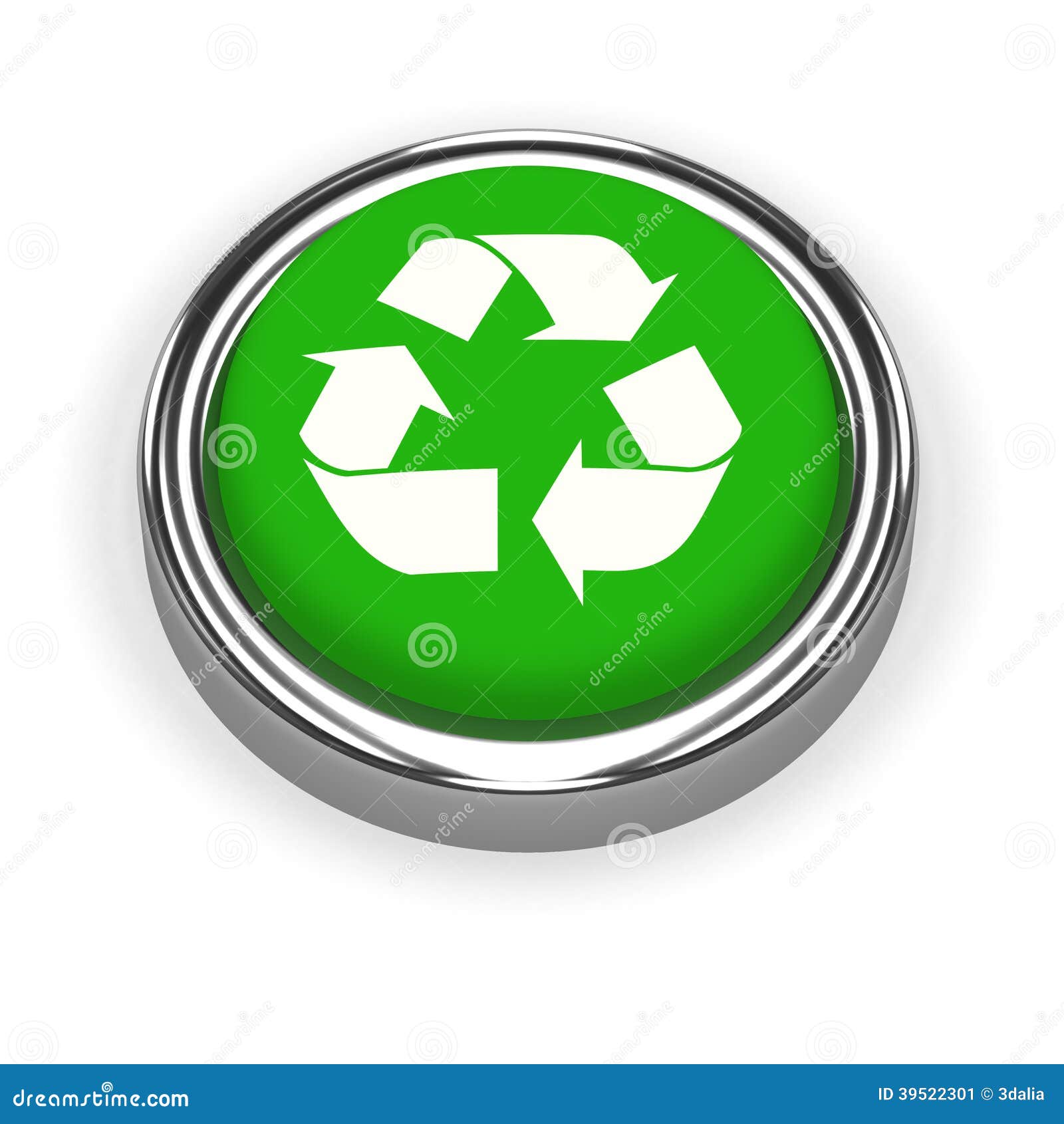 3d Recycle button stock illustration. Illustration of renewable - 39522301