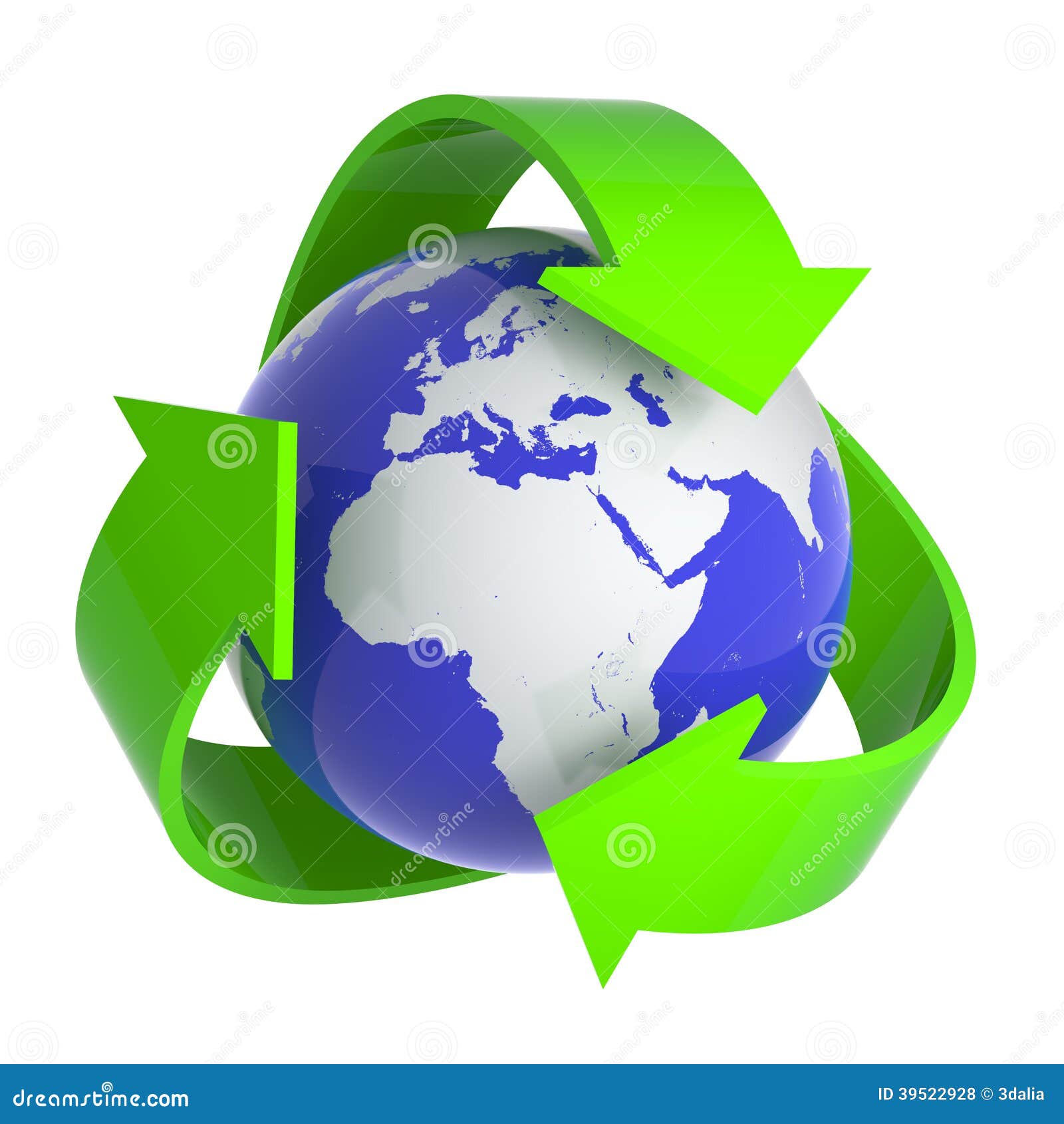 3d Recycle earth symbol stock illustration. Illustration of renewable ...