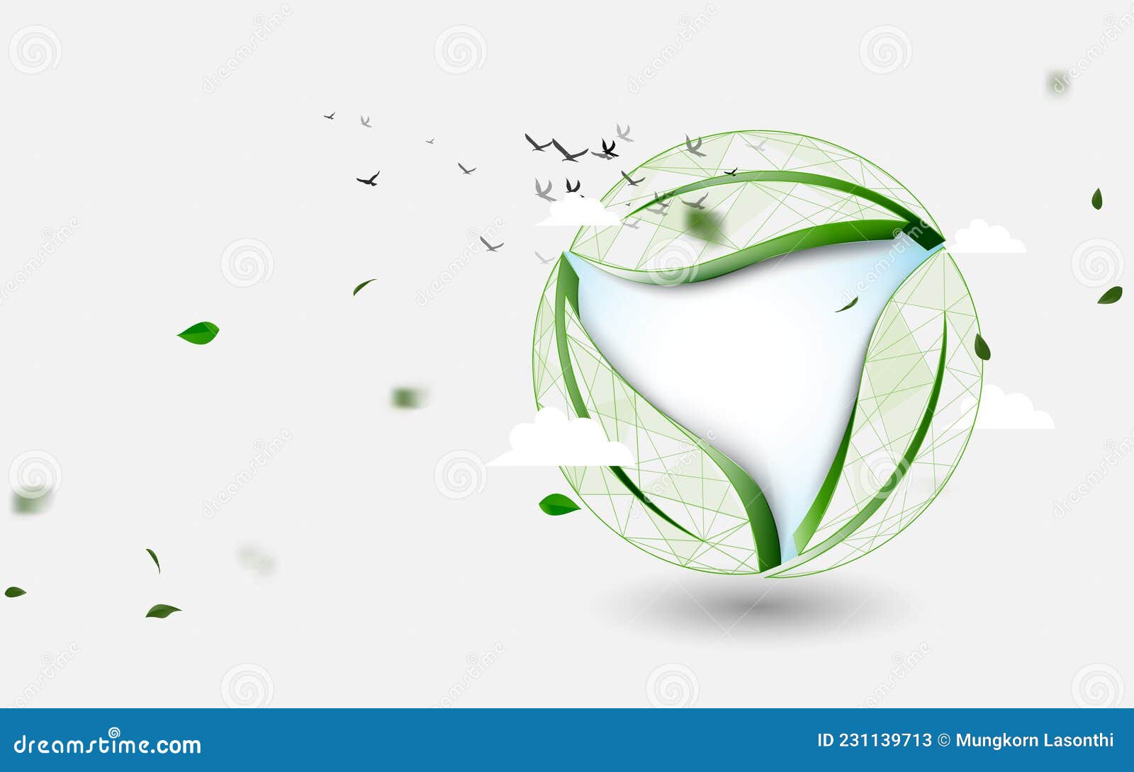 3d Recycle Icon. Recycle Leaves. with Globe. Environment Concept Stock ...