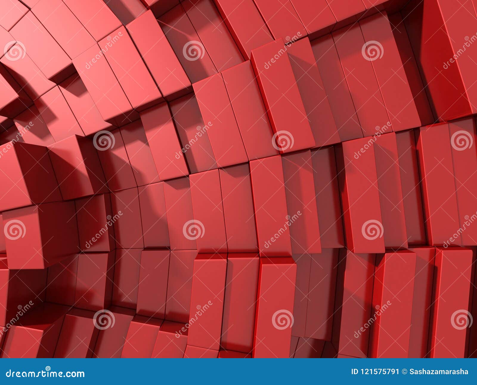 3d Red Abstract Background of Cubes Stock Illustration - Illustration ...