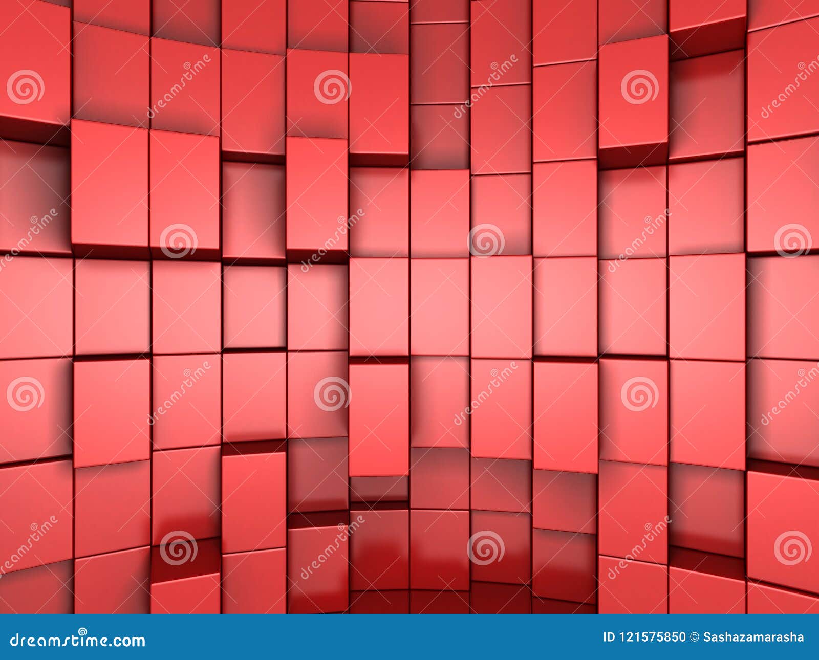 3d Red Abstract Background of Cubes Stock Illustration - Illustration ...