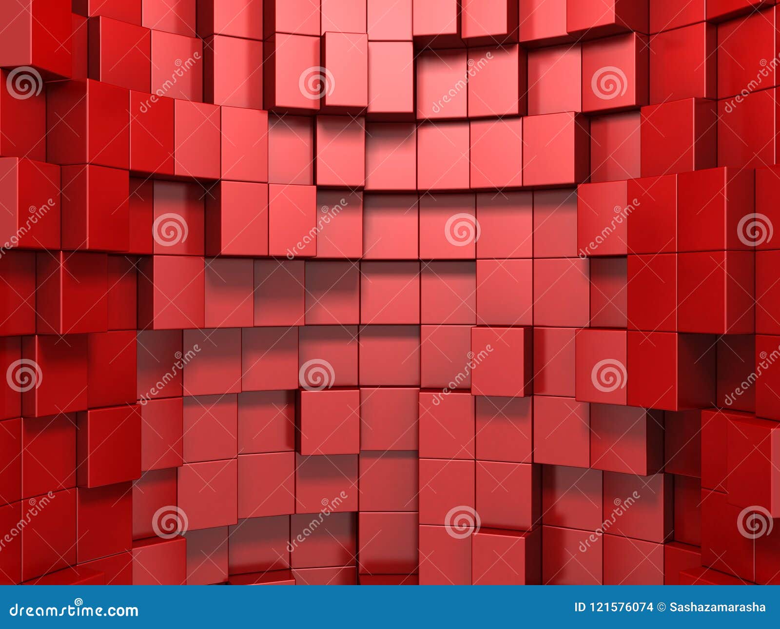 3d Red Abstract Background of Cubes Stock Illustration - Illustration ...