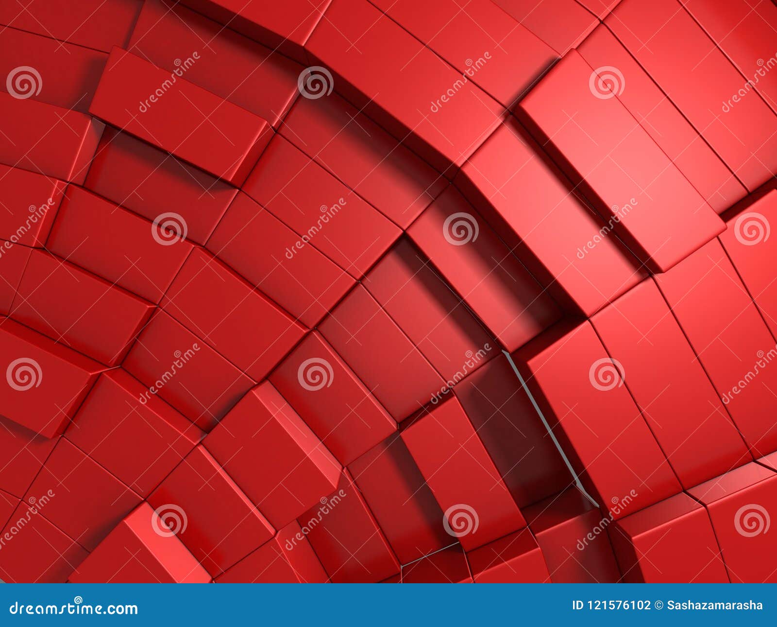 3d Red Abstract Background of Cubes Stock Illustration - Illustration ...