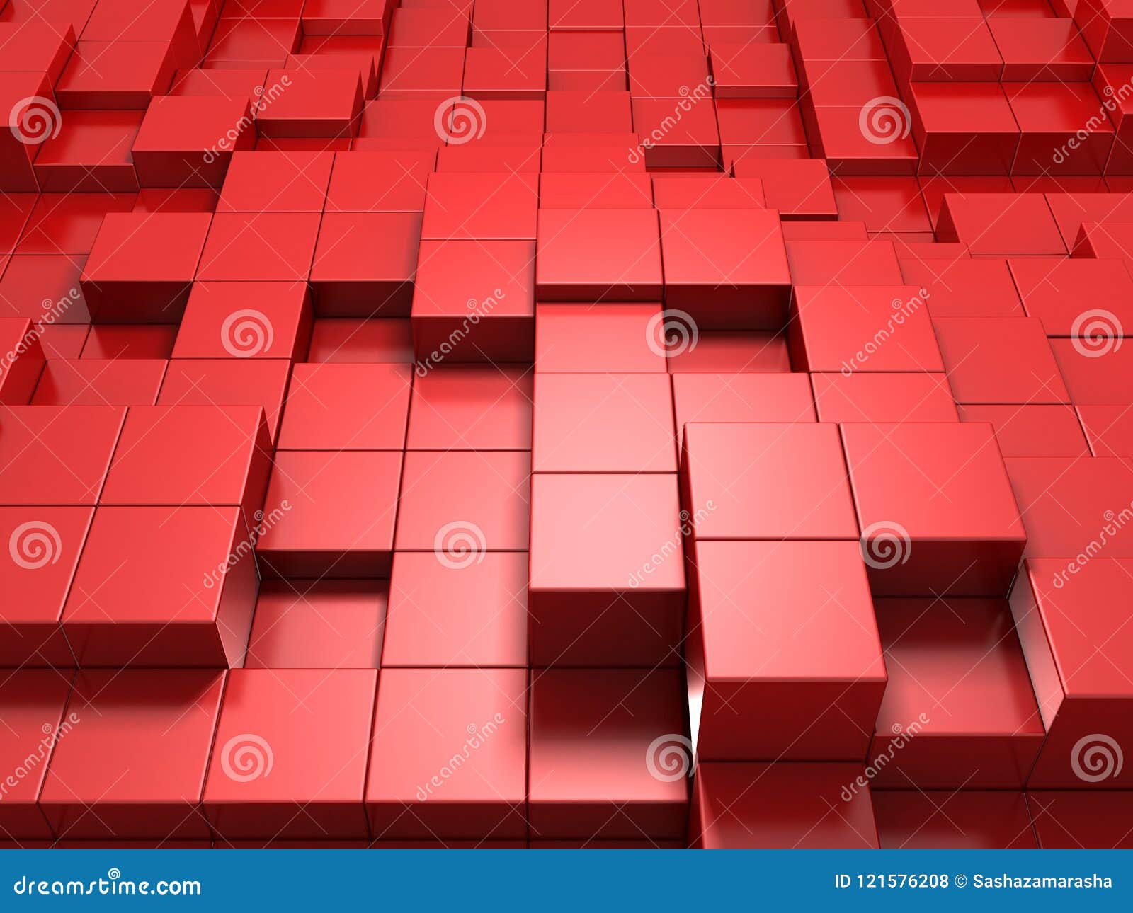 3d Red Abstract Background of Cubes Stock Illustration - Illustration ...