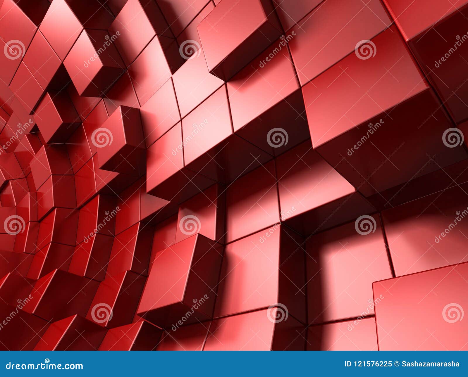 3d Red Abstract Background of Cubes Stock Illustration - Illustration ...