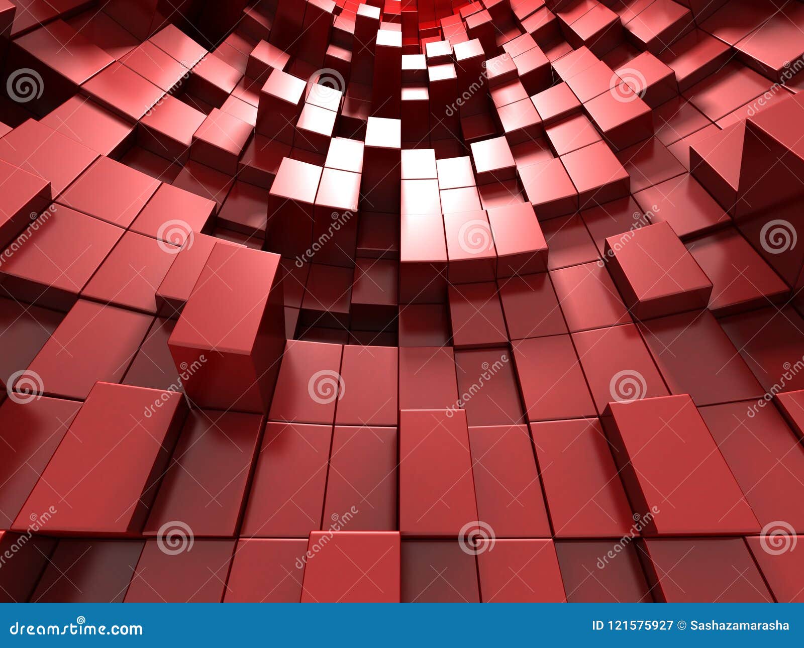 3d Red Abstract Background of Cubes Stock Illustration - Illustration ...