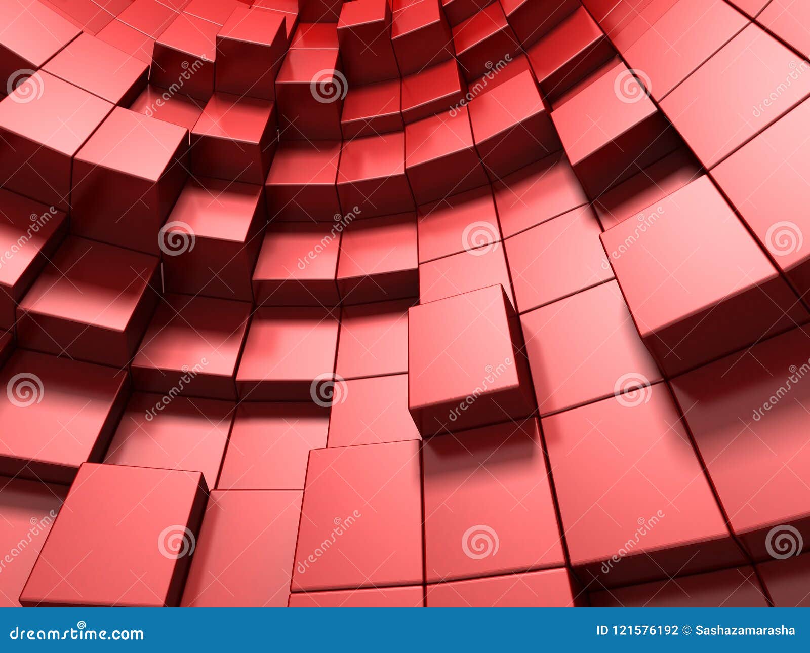 3d Red Abstract Background of Cubes Stock Illustration - Illustration ...
