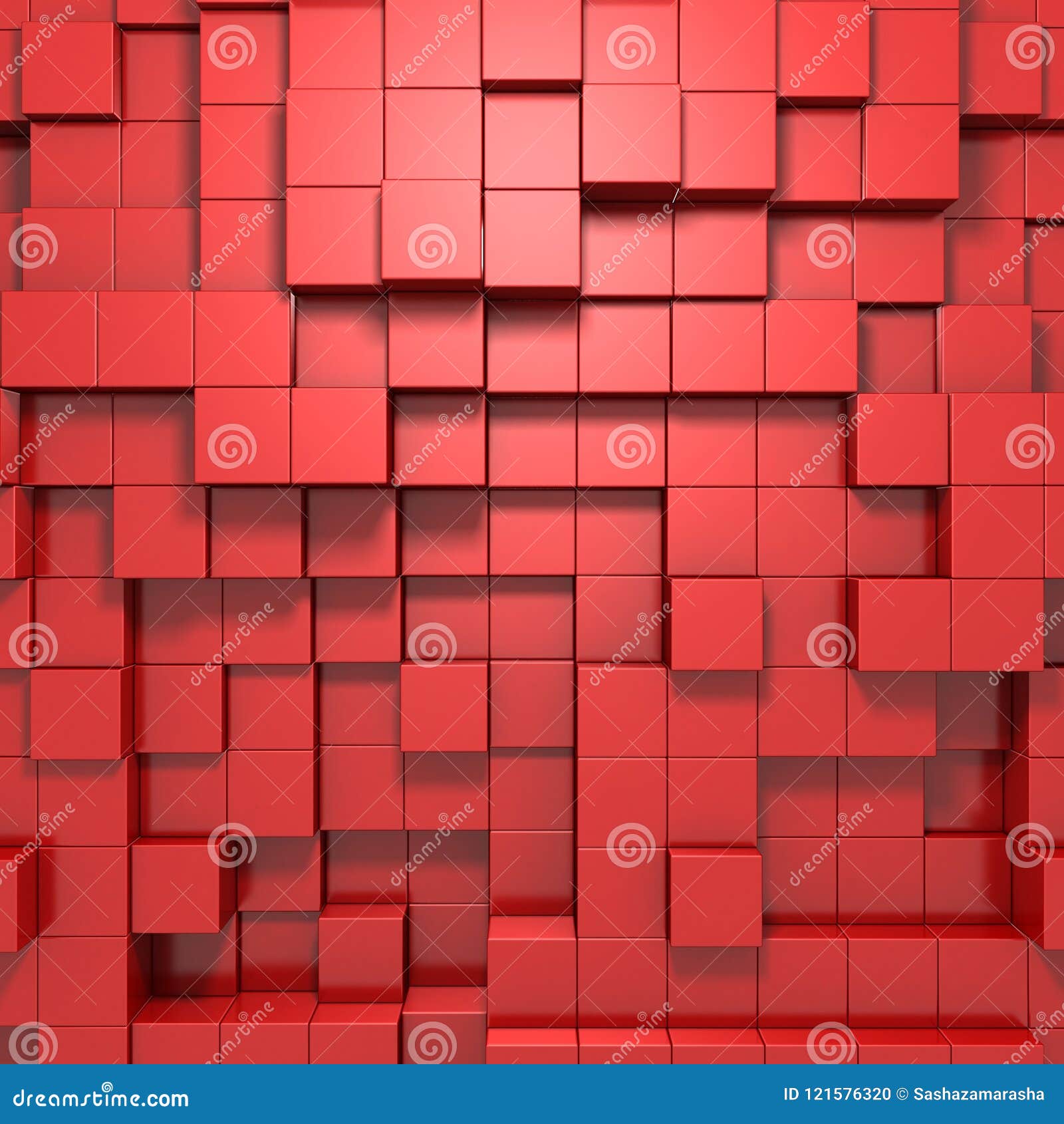 3d Red Abstract Background of Cubes Stock Illustration - Illustration ...