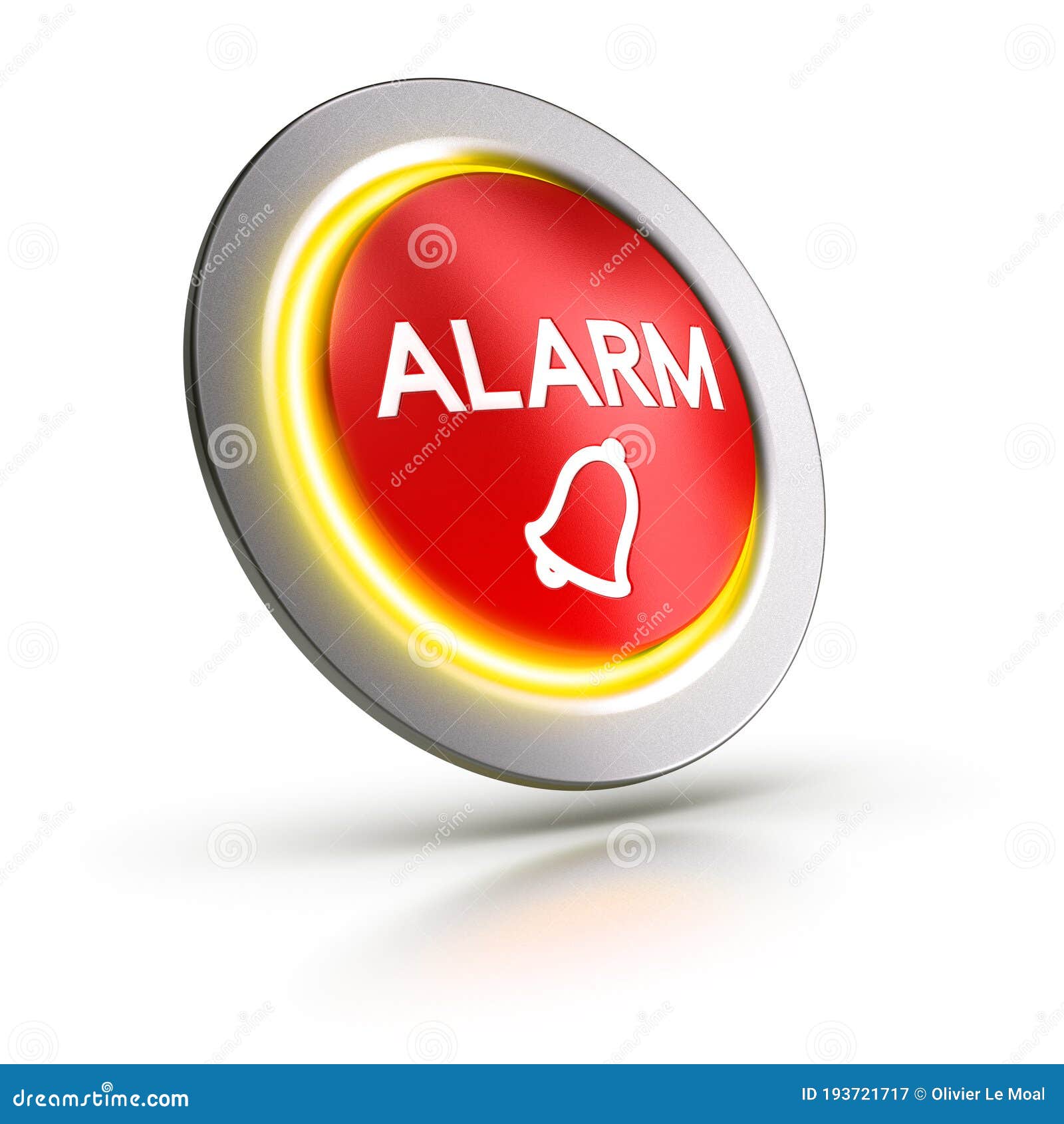3D Red Alarm Button Over White Background Stock Illustration ...