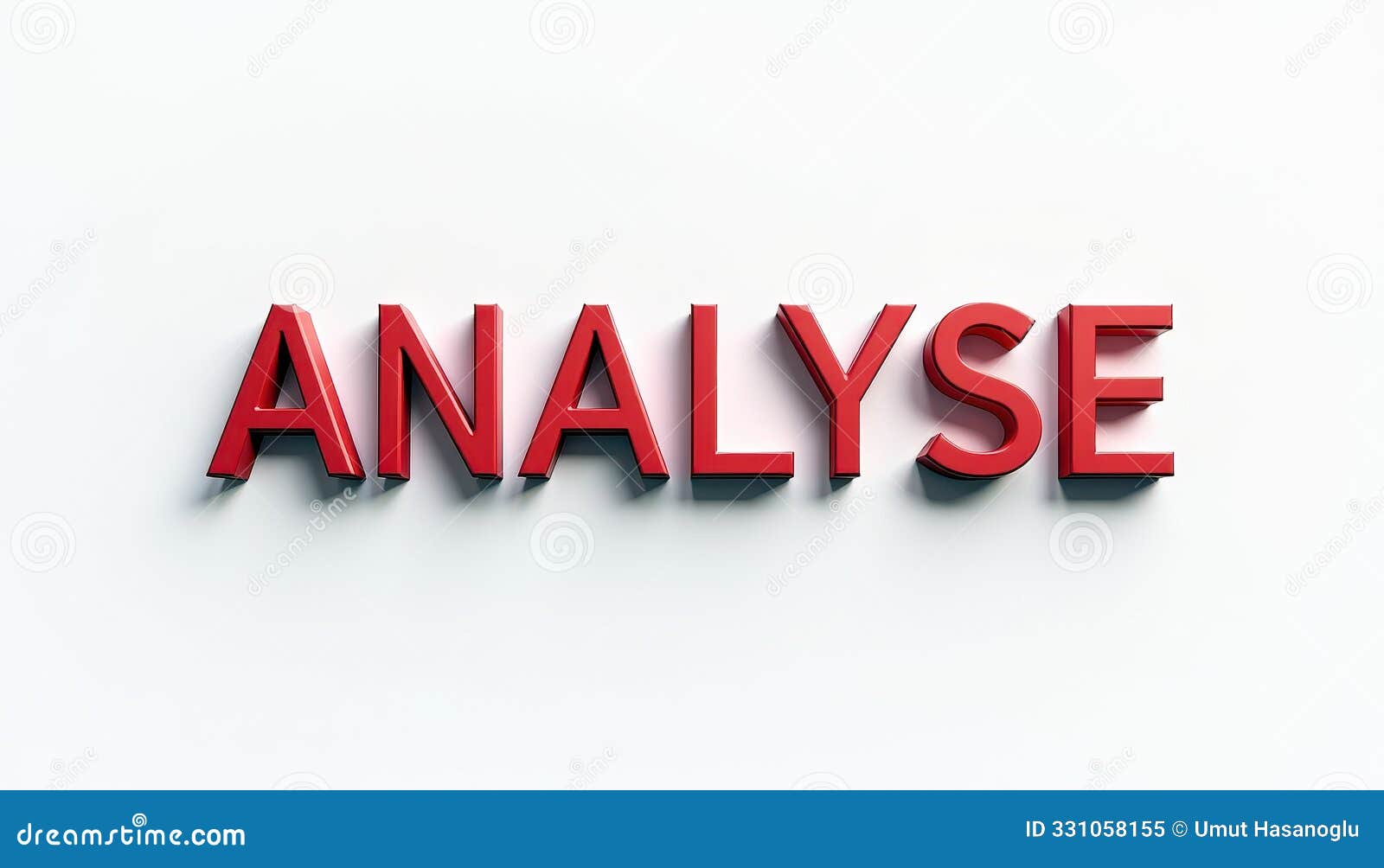 3D Red ANALYSE Text on a Plain White Background. Stock Illustration ...
