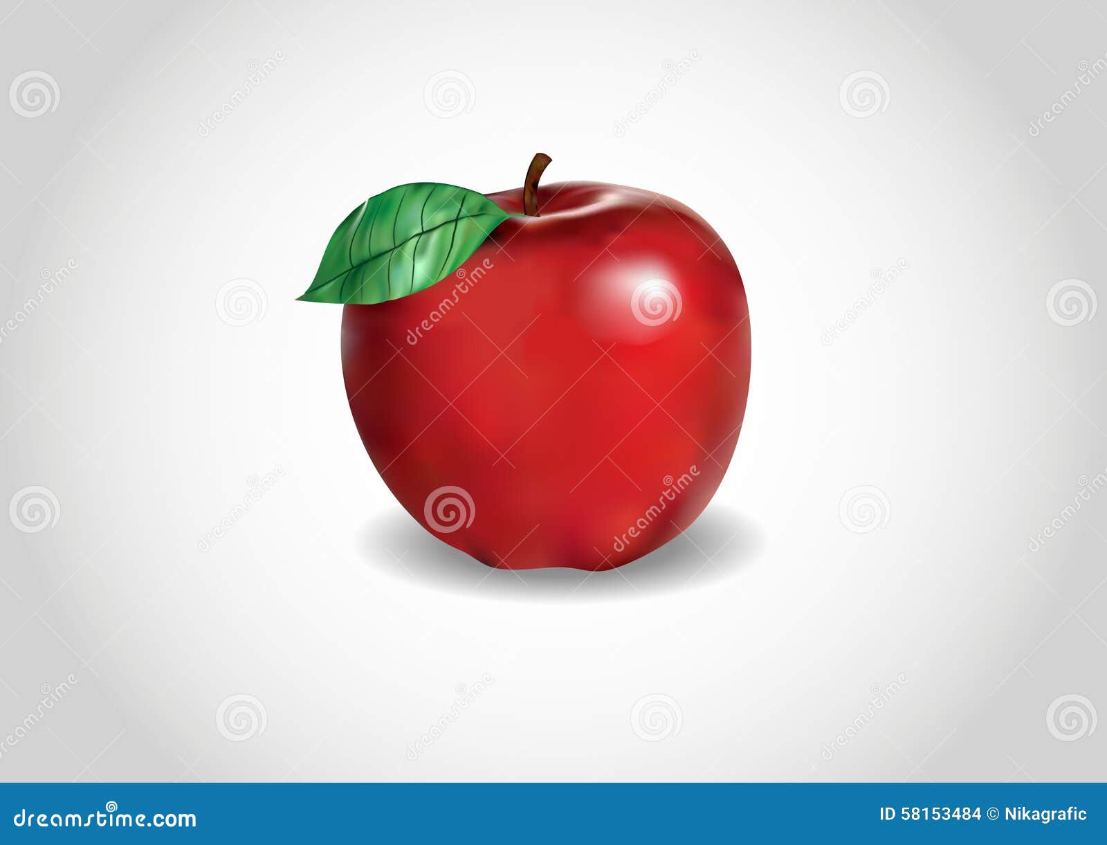 3d red apple stock vector. Illustration of gardener, shaded - 58153484