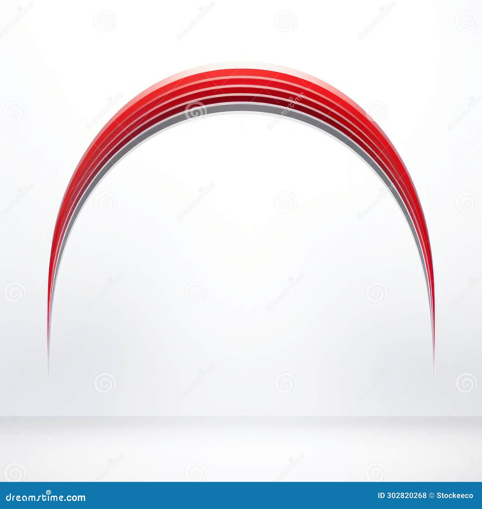 3d Red Arc on a White Background: Strong Linear Elements and Vibrant ...