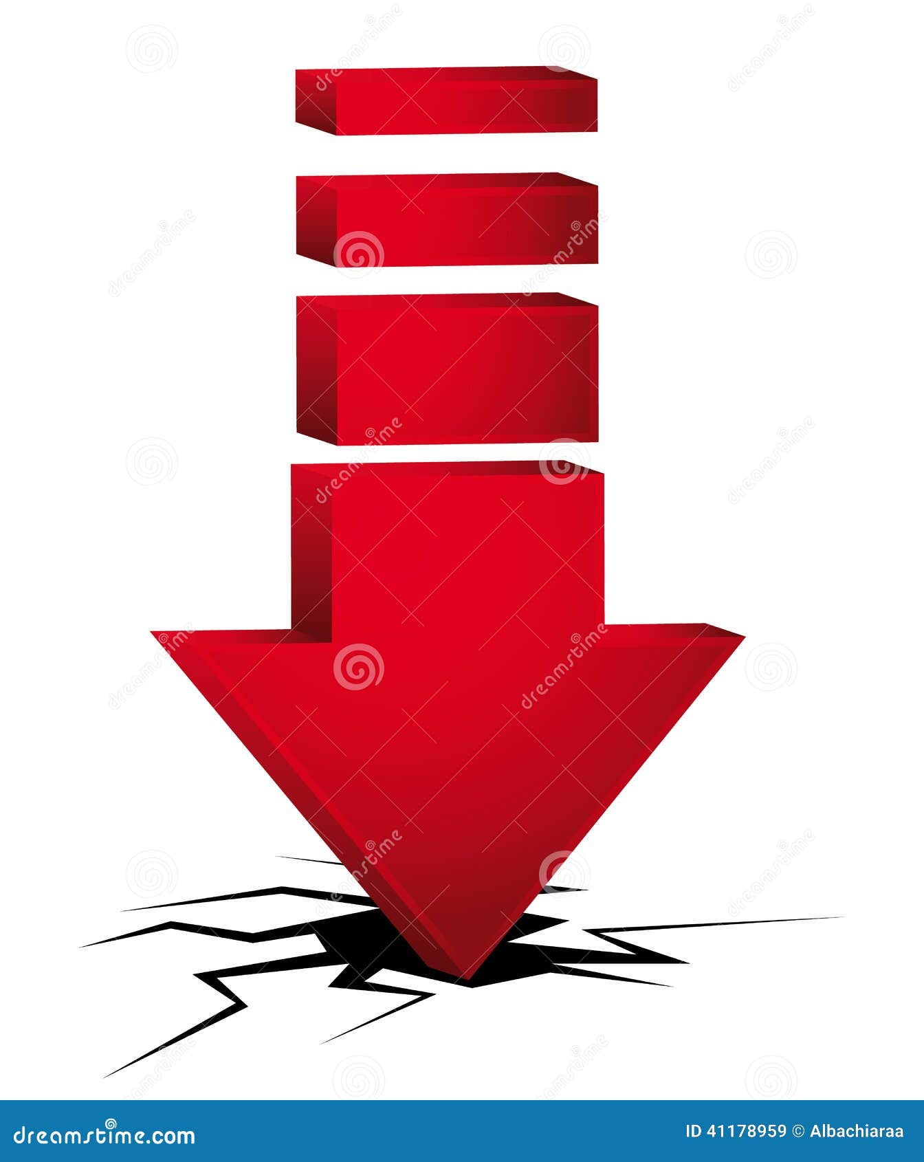 3d Red Arrow Crash Concept. Stock Vector - Illustration of concept ...