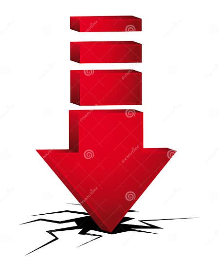 3d Red Arrow Crash Concept. Stock Vector - Illustration of concept ...