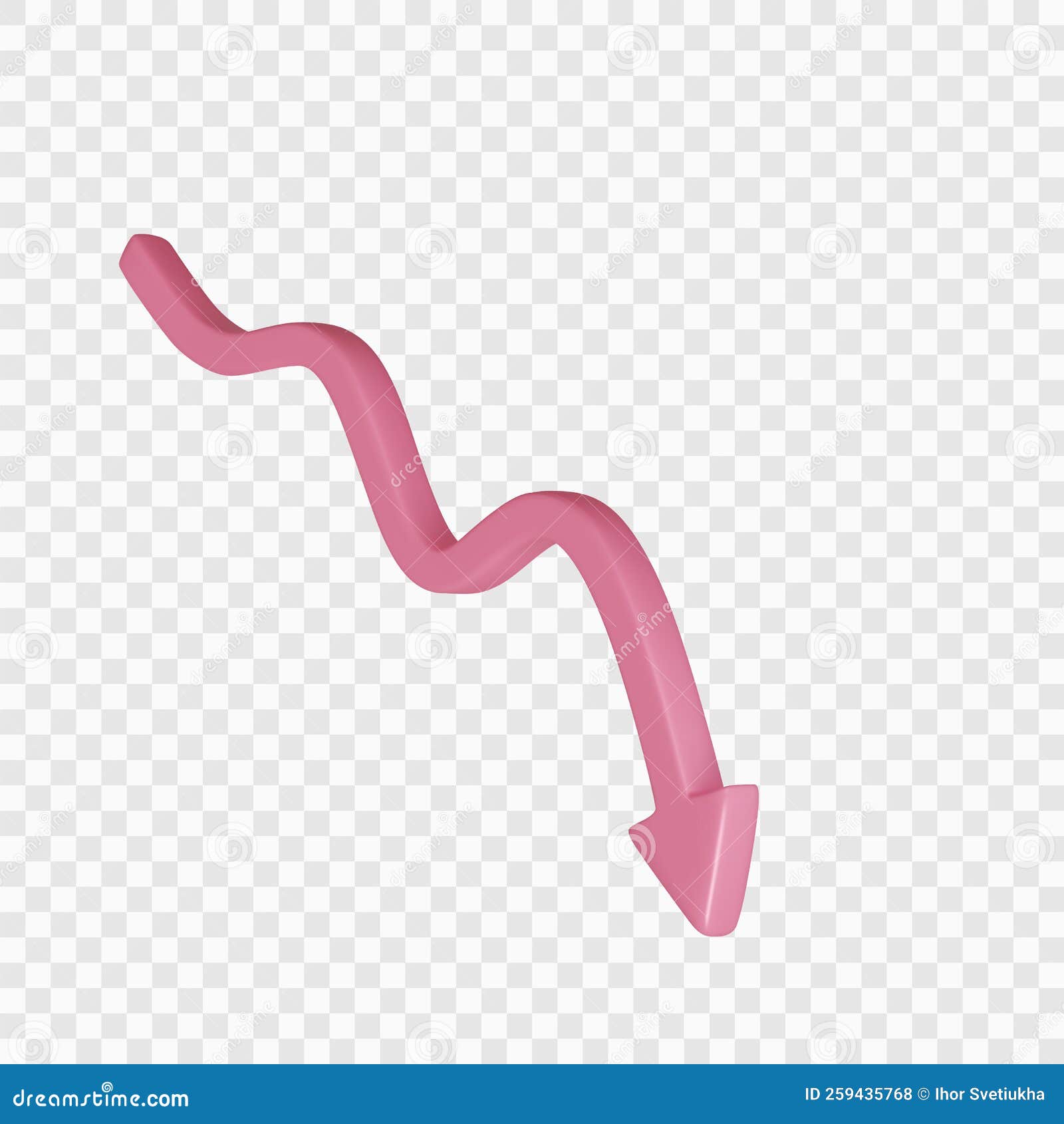 3D Red Arrow Down. Trade Infographic Crisis and Statistics. Falls and ...