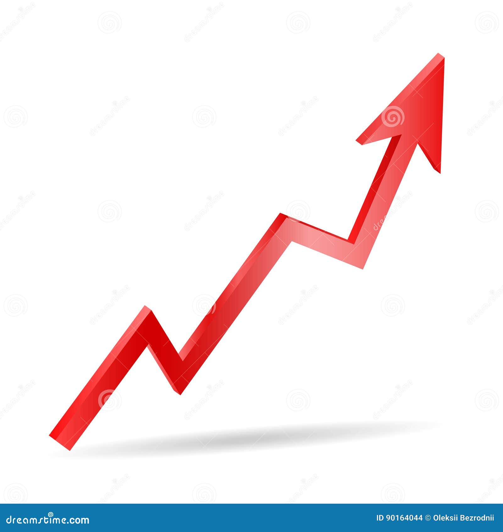 3d red arrow grow symbol stock vector. Illustration of navigation ...