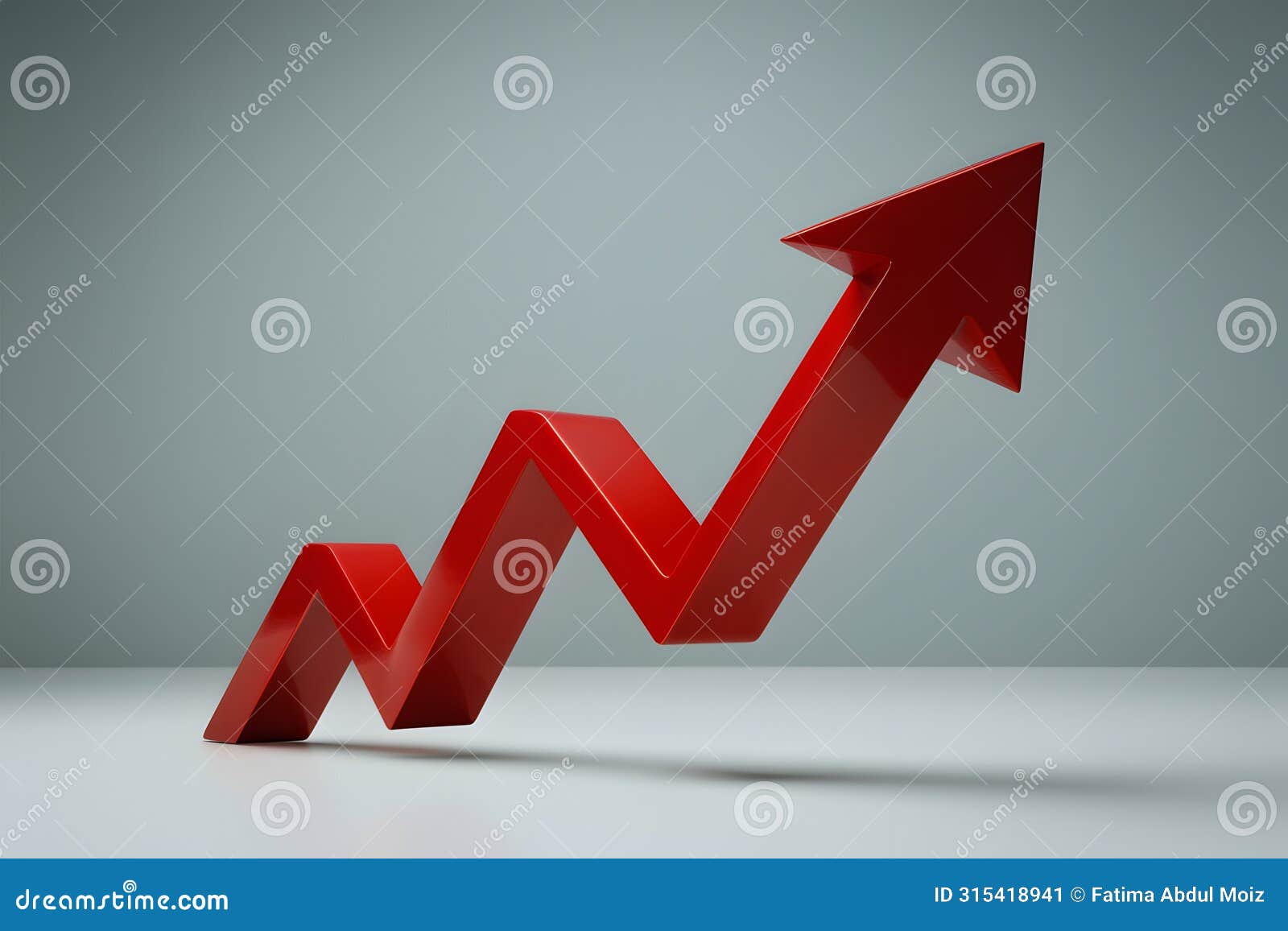 3D Red Arrow Indication, Moving Up, Isolated On White Background ...