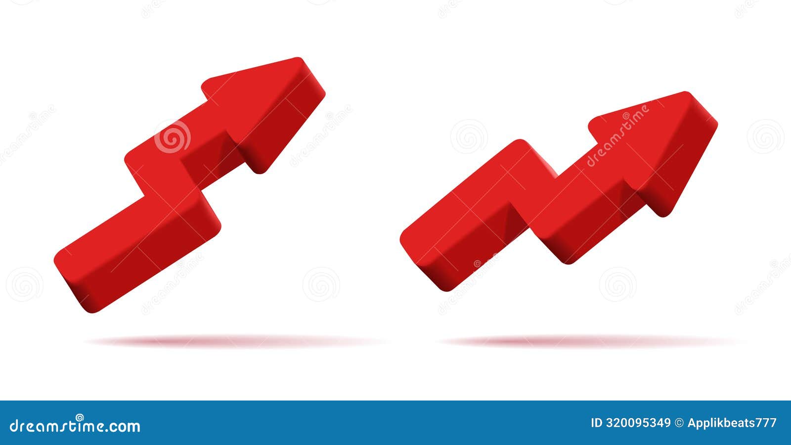 3d Red Arrow Pointing Up, Cartoon Render Style, Isolated Stock Vector ...