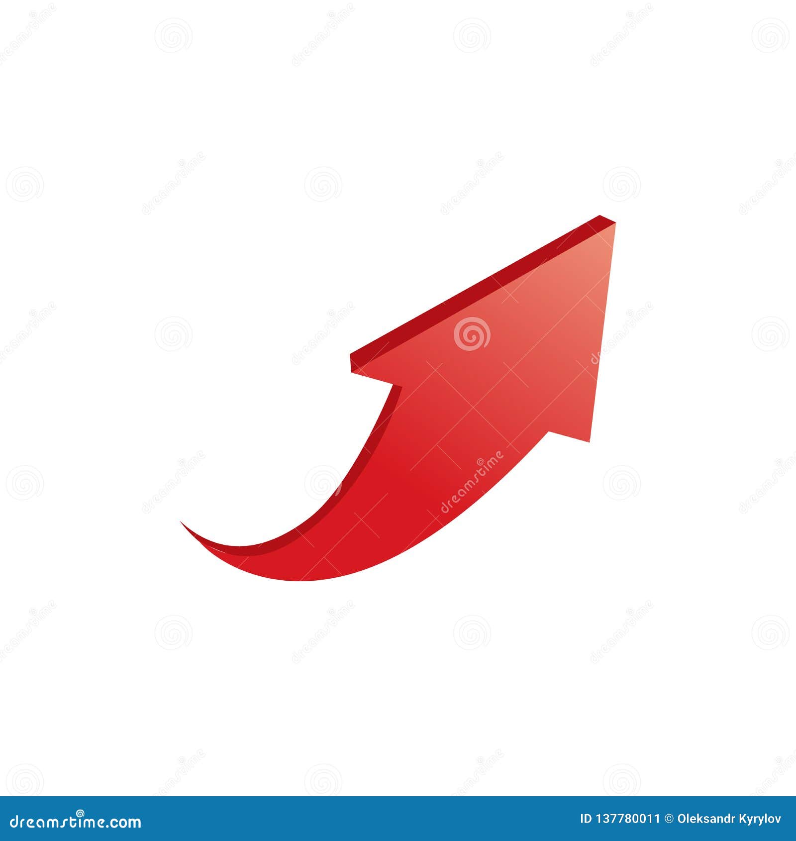 3D Red Arrow Up, Vector Illustration Isolated on White Background Stock ...