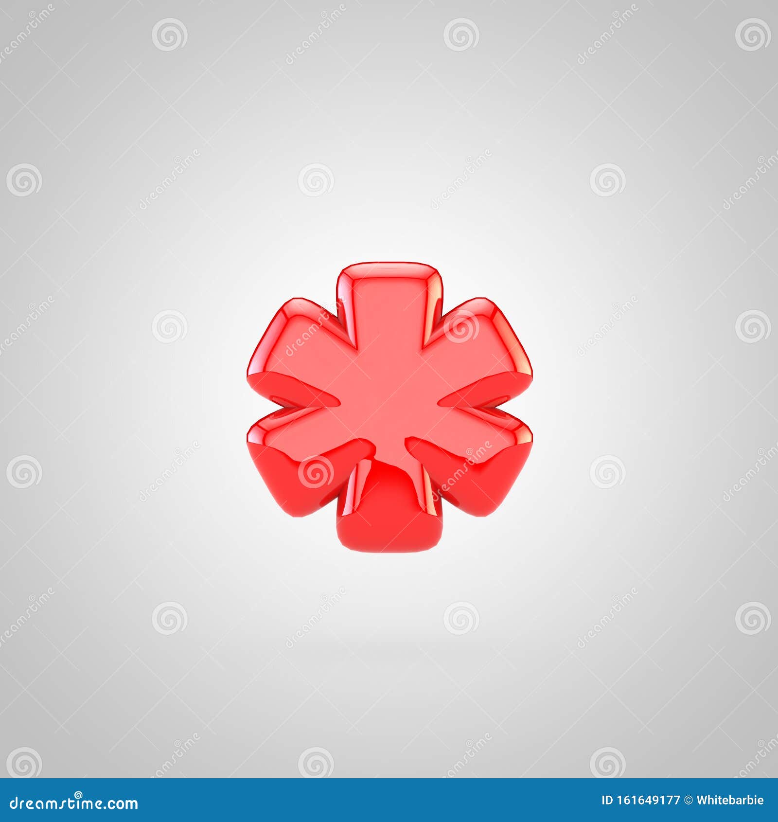 3D Red Asterisk Symbol Isolated White Background Stock Illustration ...