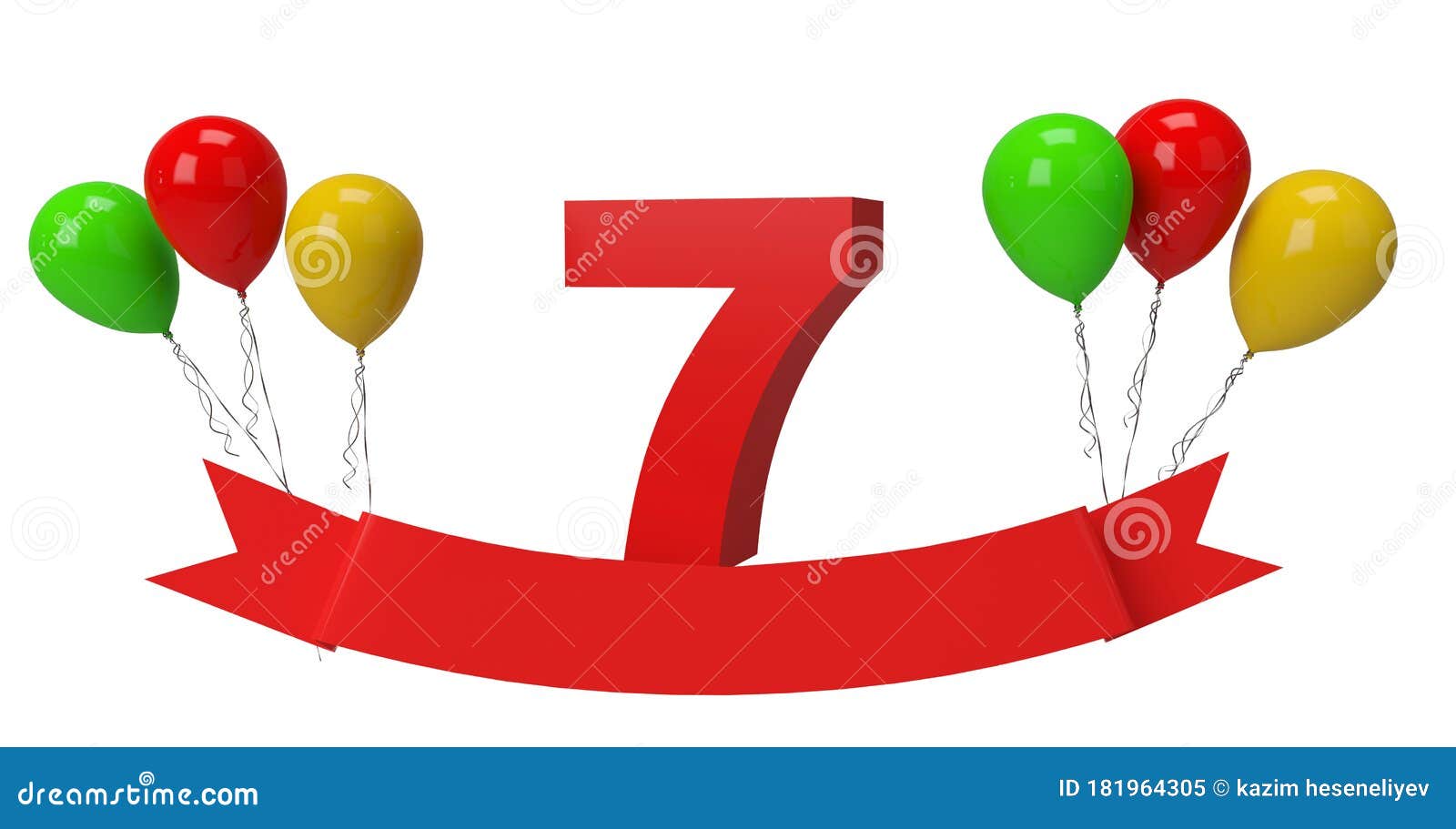 3D Red Ballon Template for Poster Stock Illustration - Illustration of ...