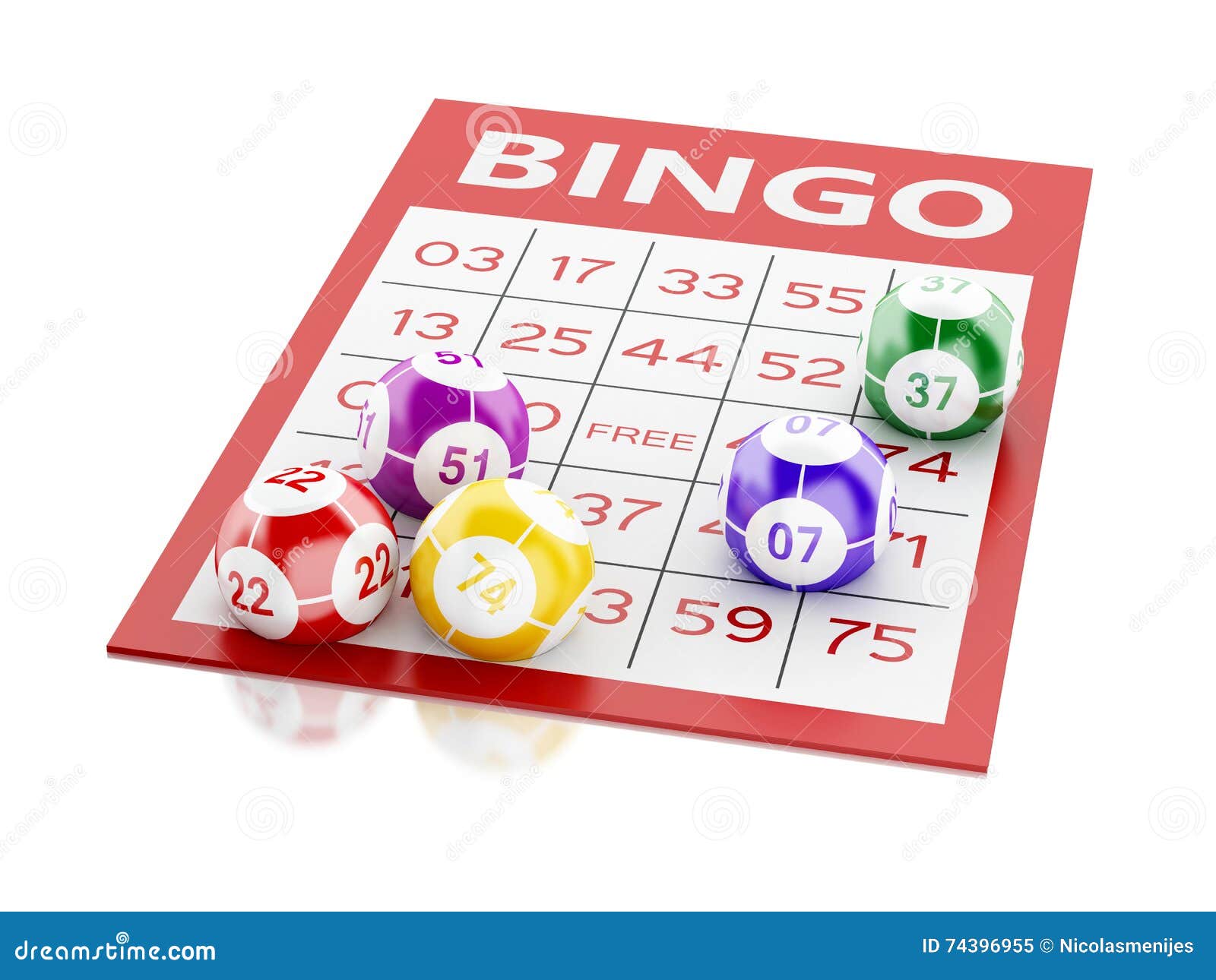 3d Red Bingo Card with Colorful Balls. Stock Illustration ...