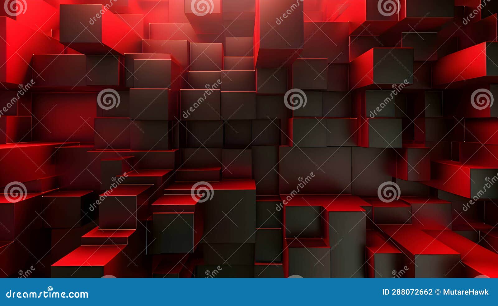 3D Red and Black Cubes As Abstract Background Wallpaper Stock ...