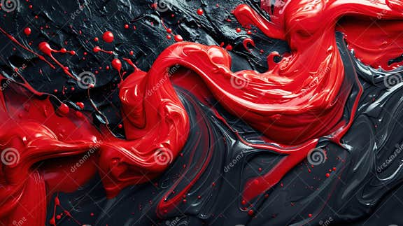 3D red and black liquid stock illustration. Illustration of gradient ...