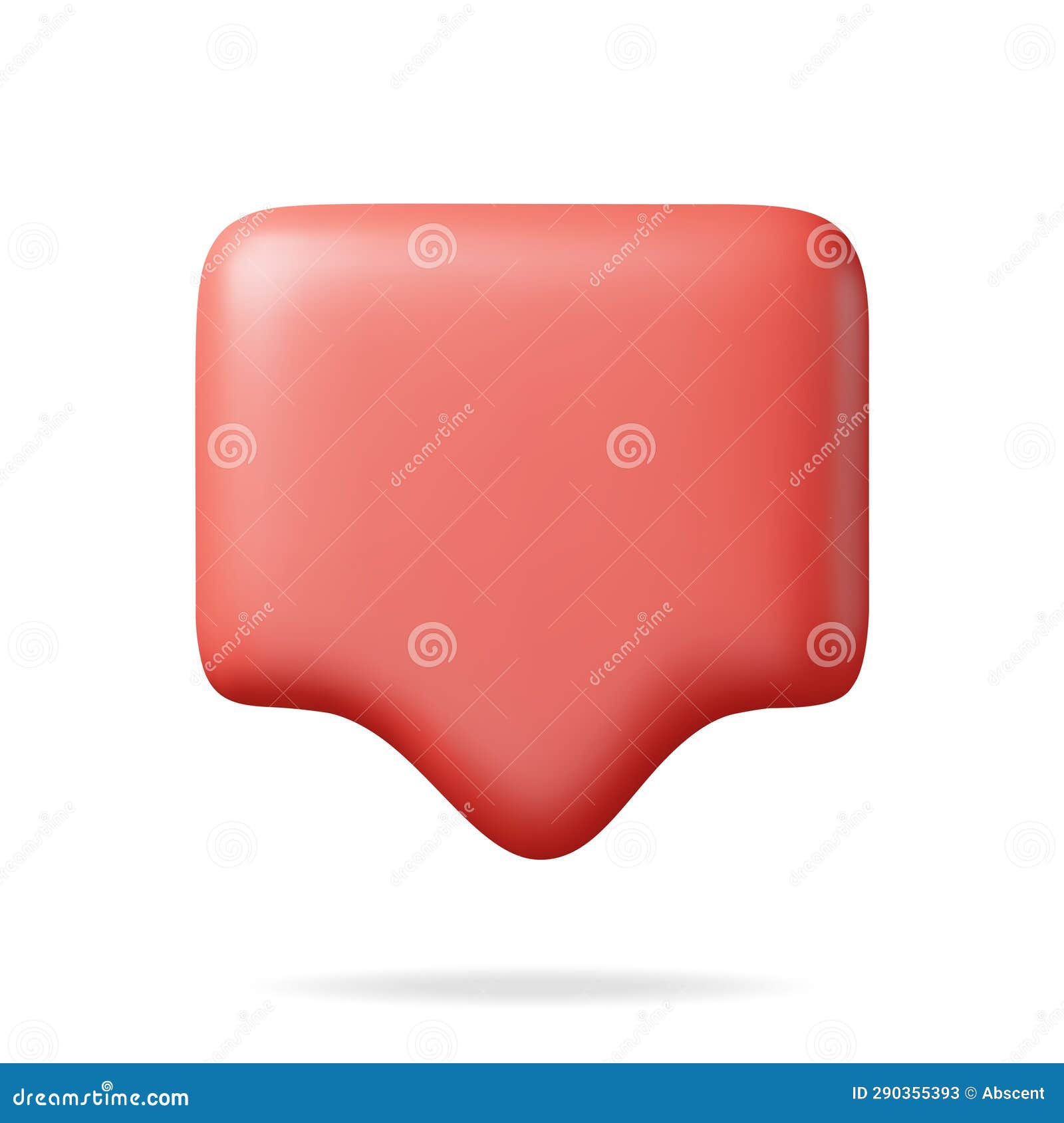 3D Red Blank Speech Bubble Isolated on White Stock Vector ...