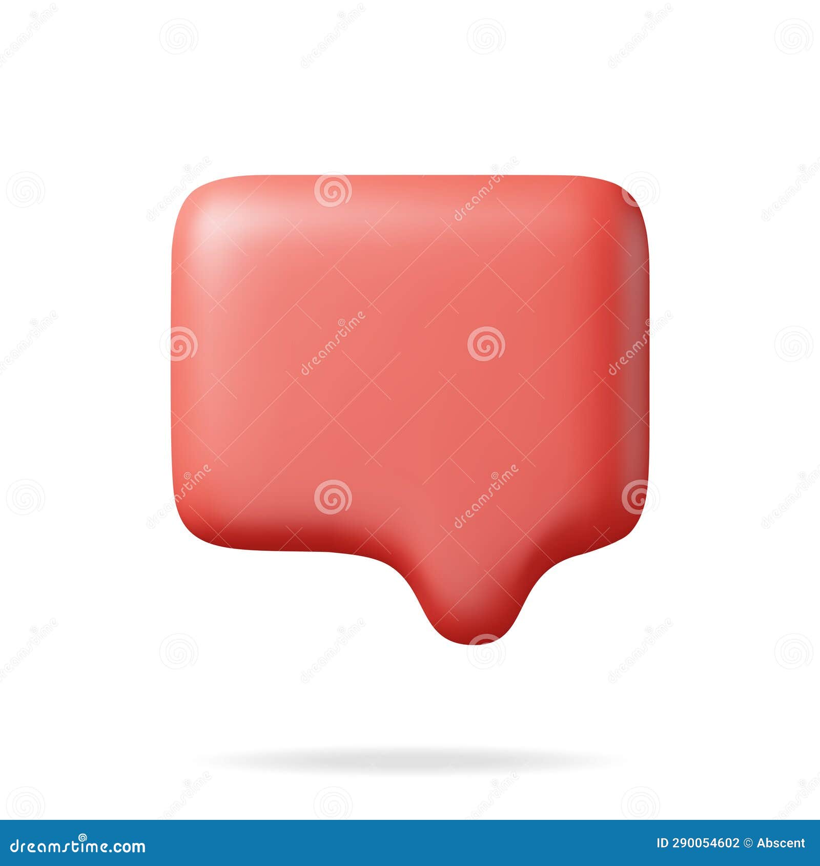 3D Red Blank Speech Bubble Isolated on White Stock Vector ...